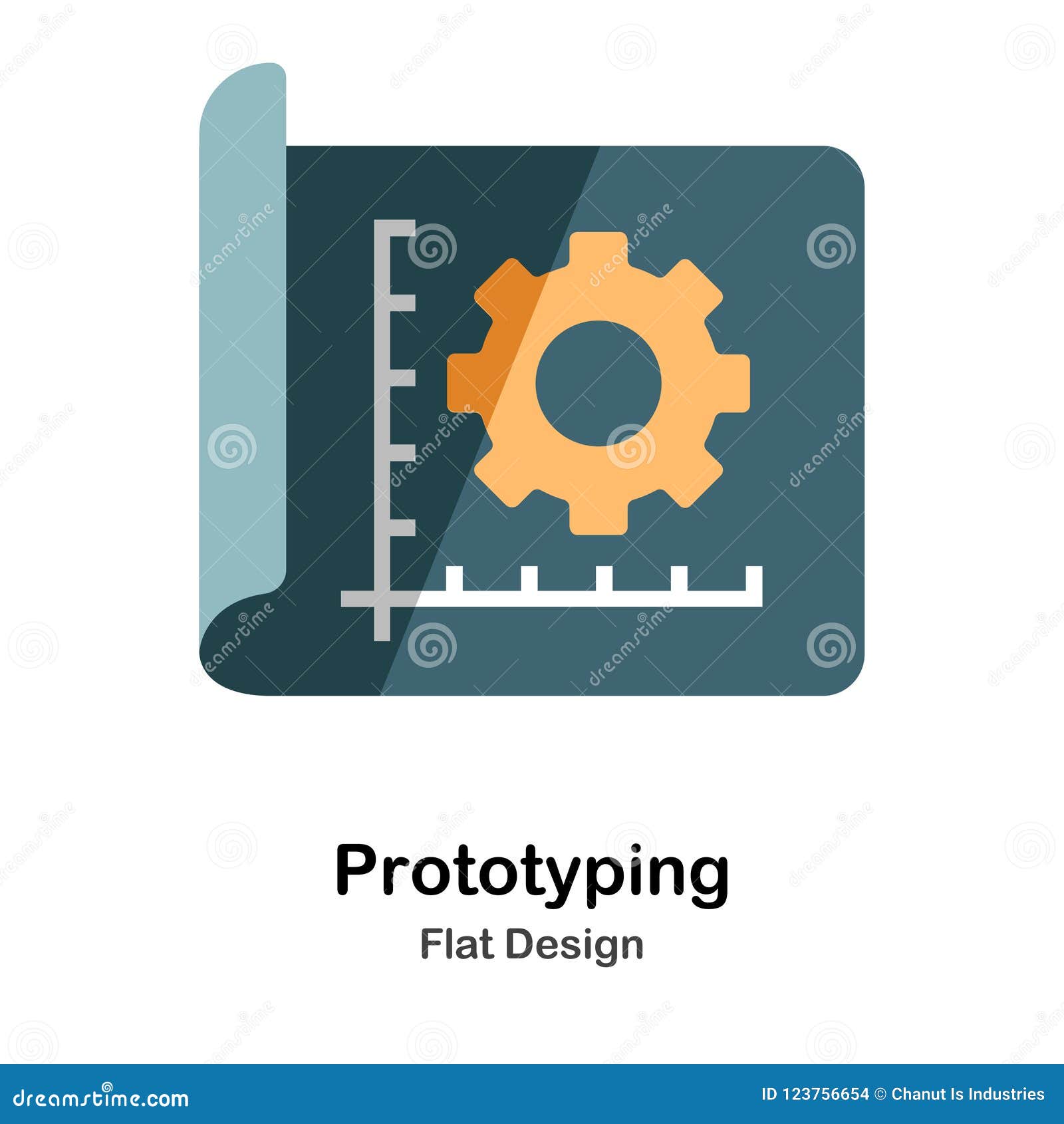 Icône plate de prototypage illustration de vecteur. Illustration du ...