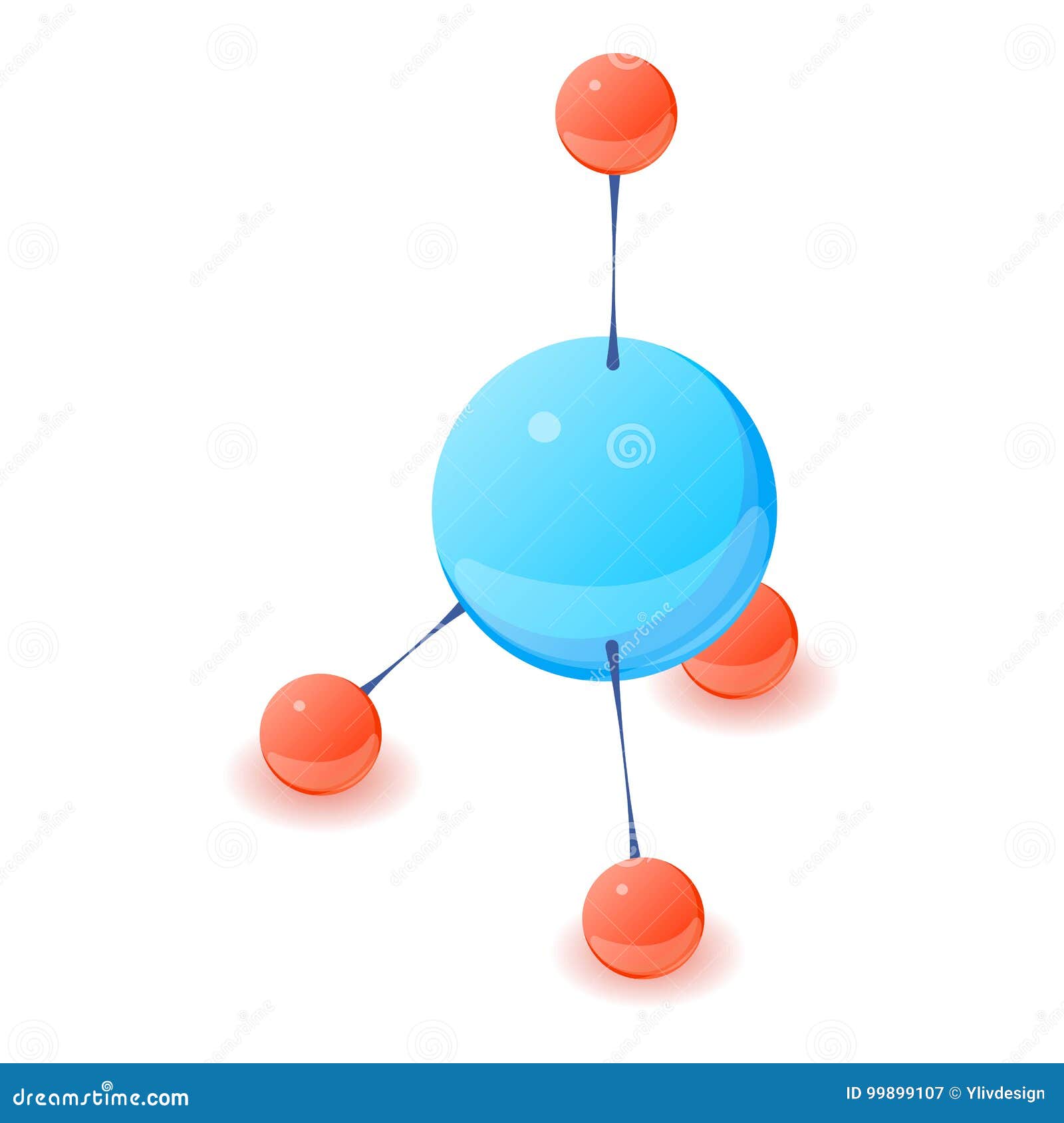 Icône Polyatomique De Molécule, Style 3d Isométrique Illustration de ...