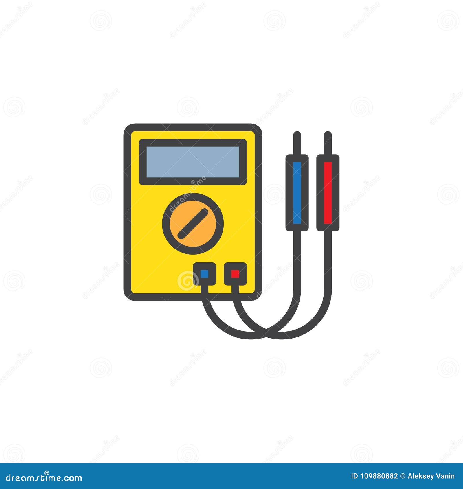 Icône Remplie D'ensemble De Multimètre De Digital Illustration de ...
