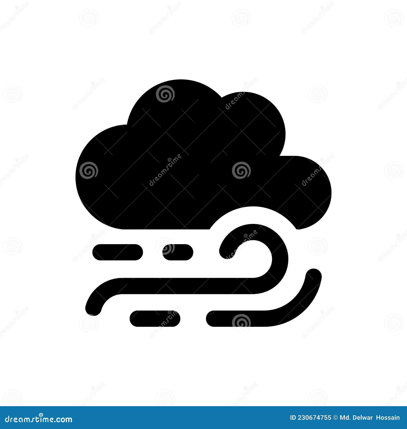 Icône temps vent illustration de vecteur. Illustration du vent - 230674755