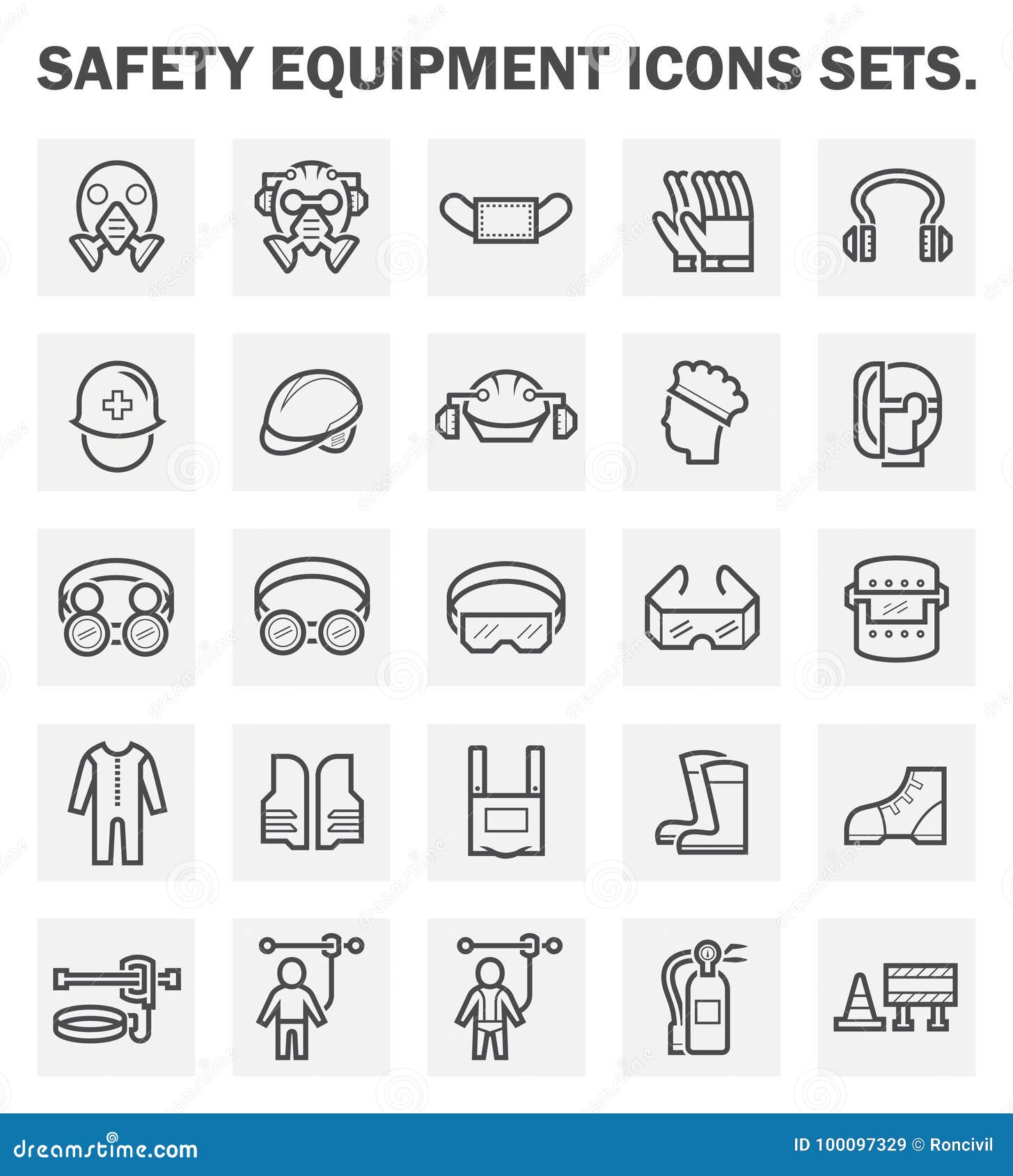 Icônes De Dispositif De Protection Illustration de Vecteur ...