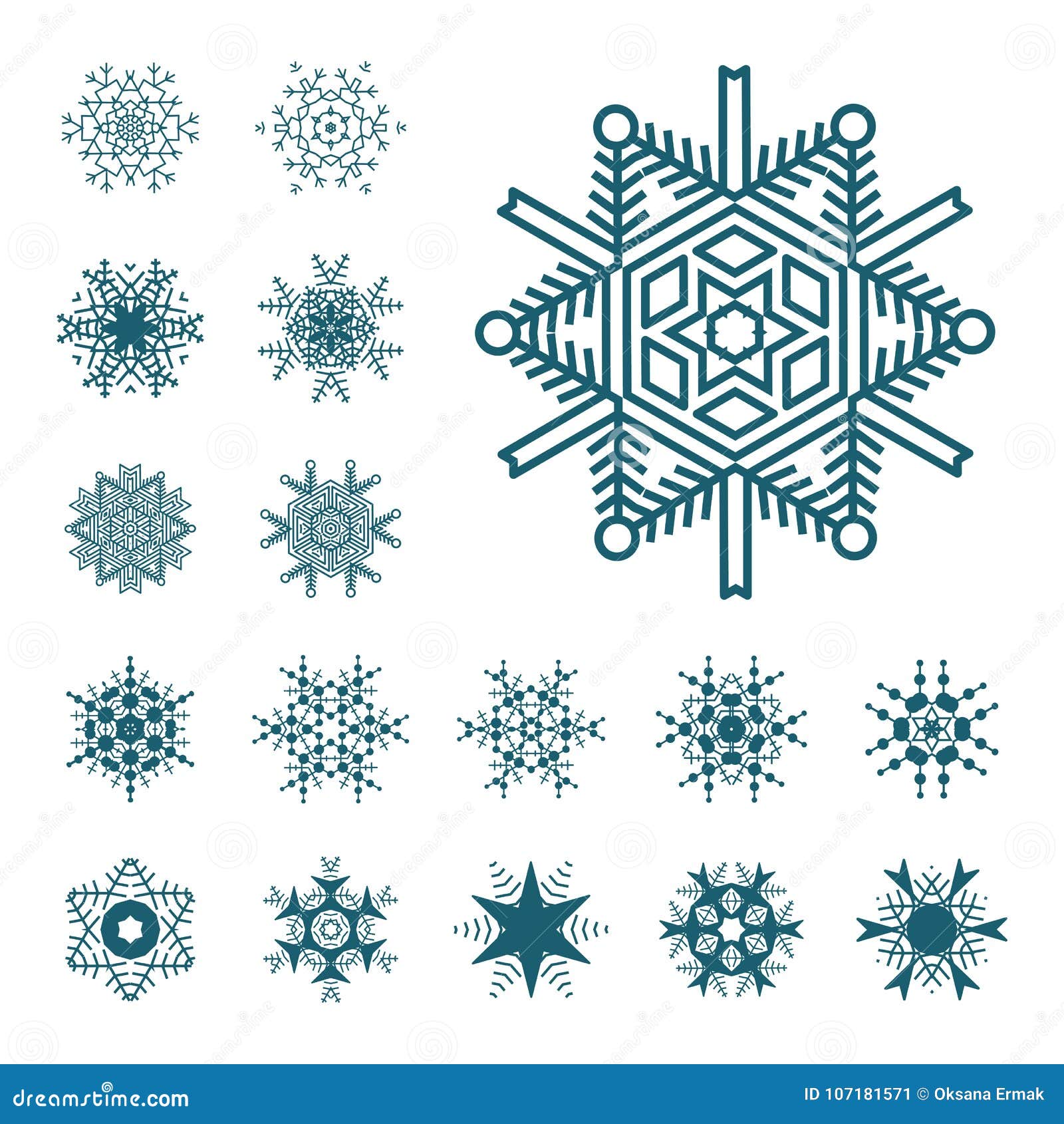 Icônes De Flocon De Neige Symbole De Neige Illustration de Vecteur ...