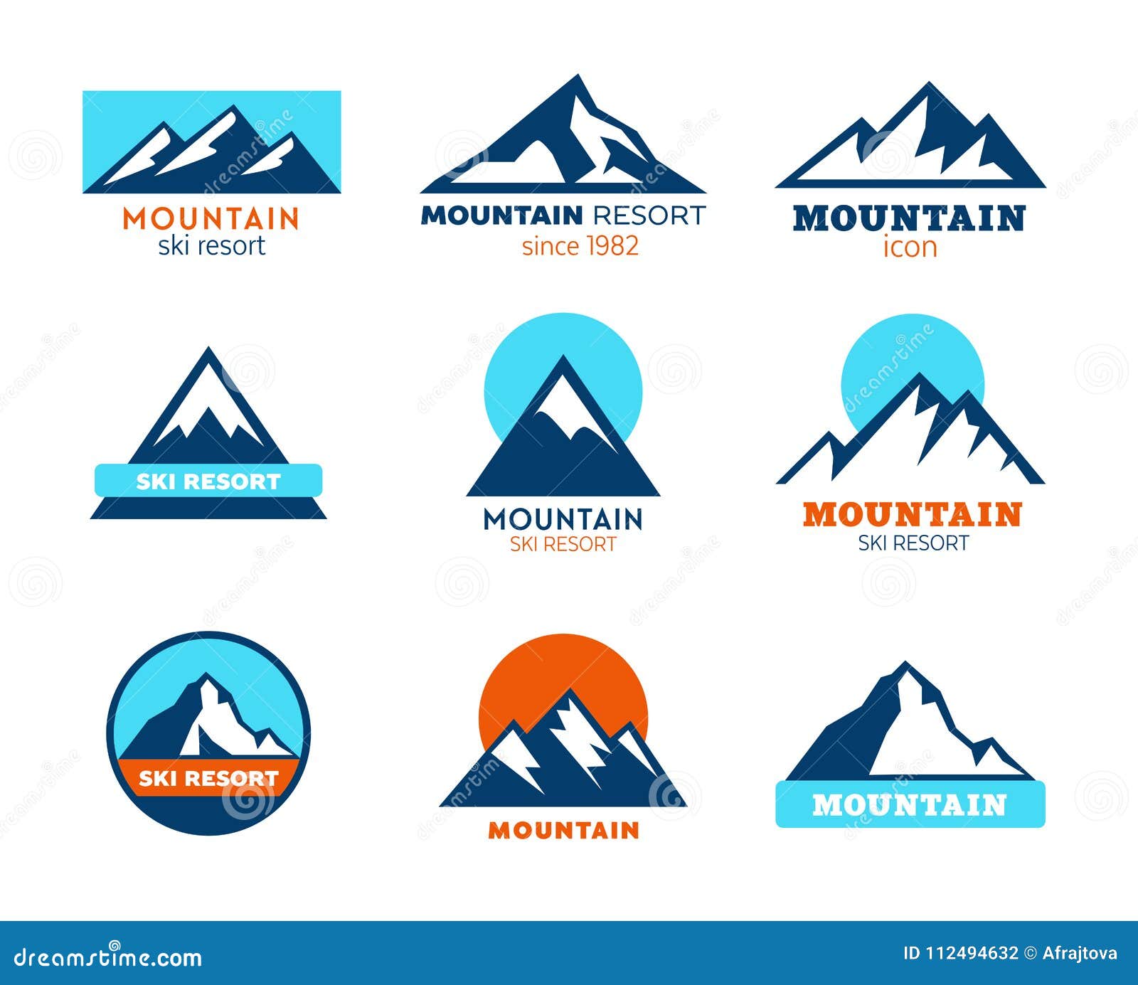 Icônes De Montagne - Symboles Illustration de Vecteur - Illustration du ...