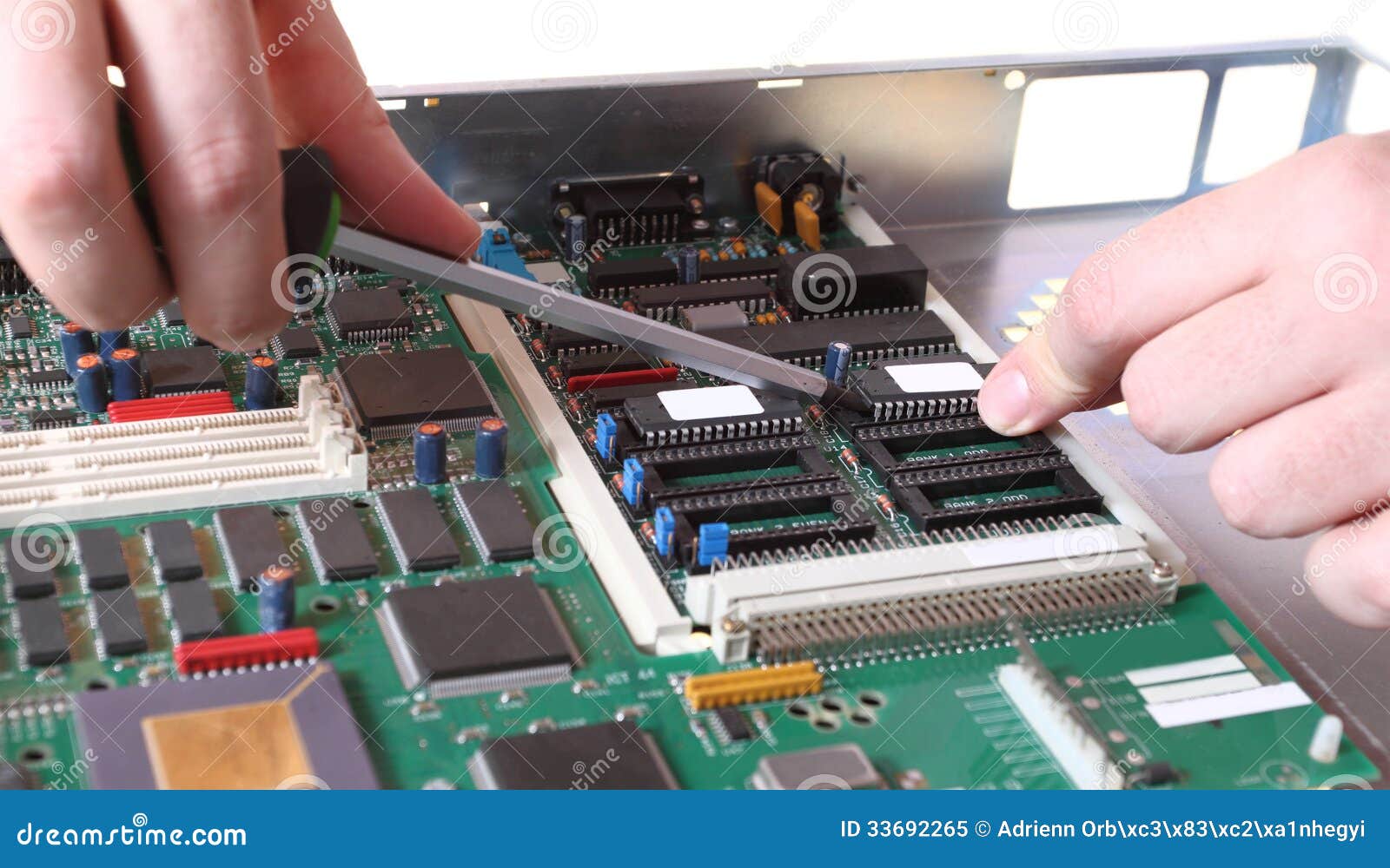 IC changing on motherboard stock image. Image of laptop - 33692265