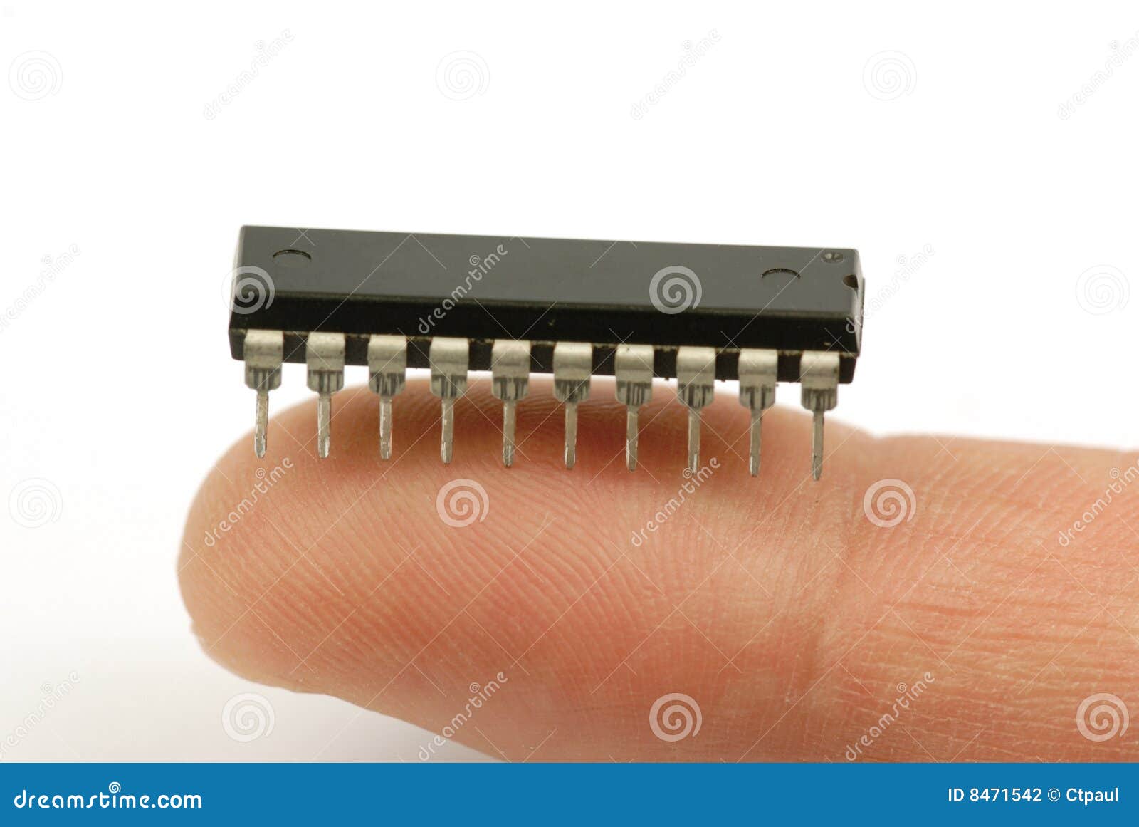 IC chip on finger stock photo. Image of technological - 8471542