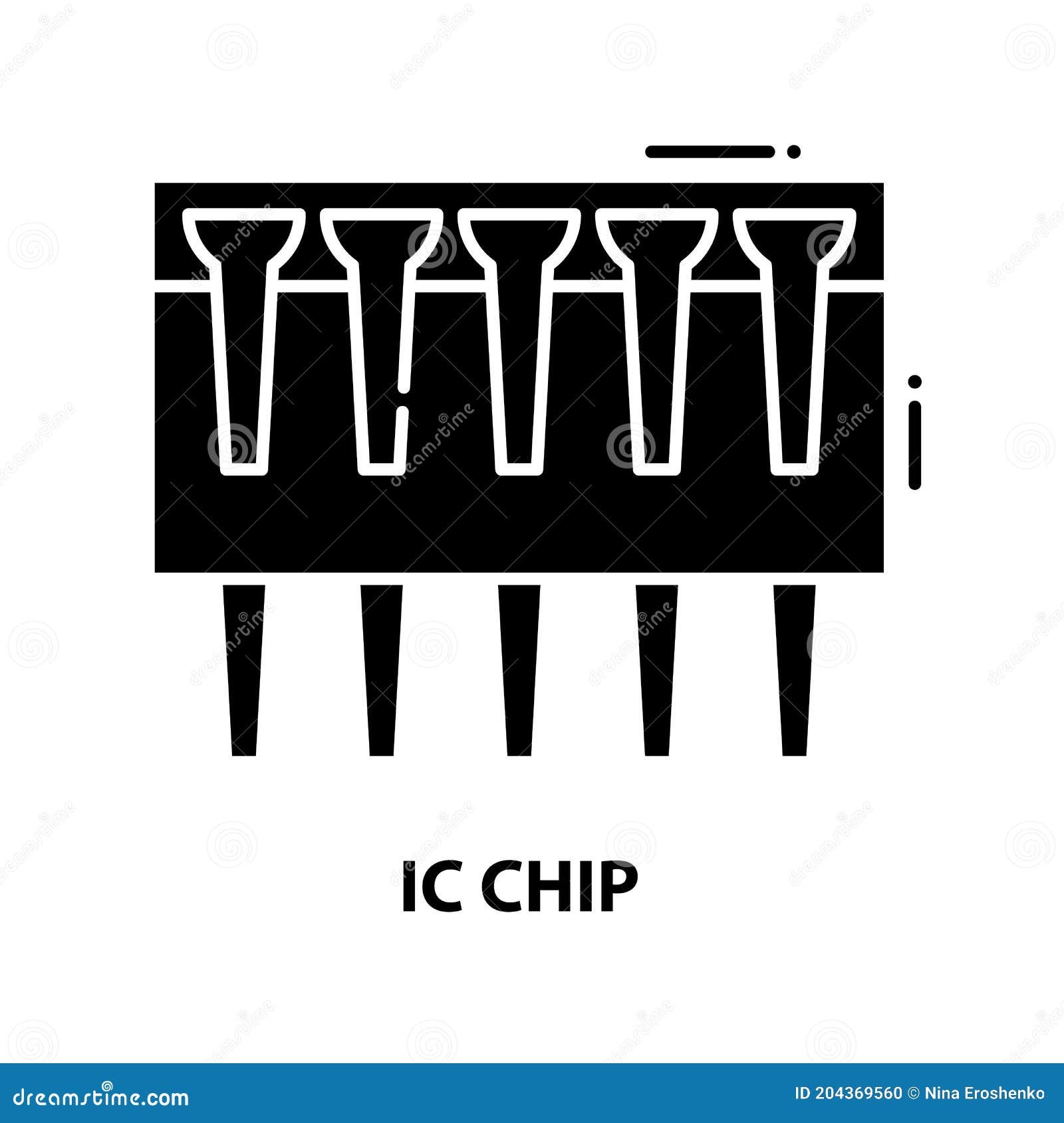 Ic Chip Icon, Black Vector Sign with Editable Strokes, Concept ...