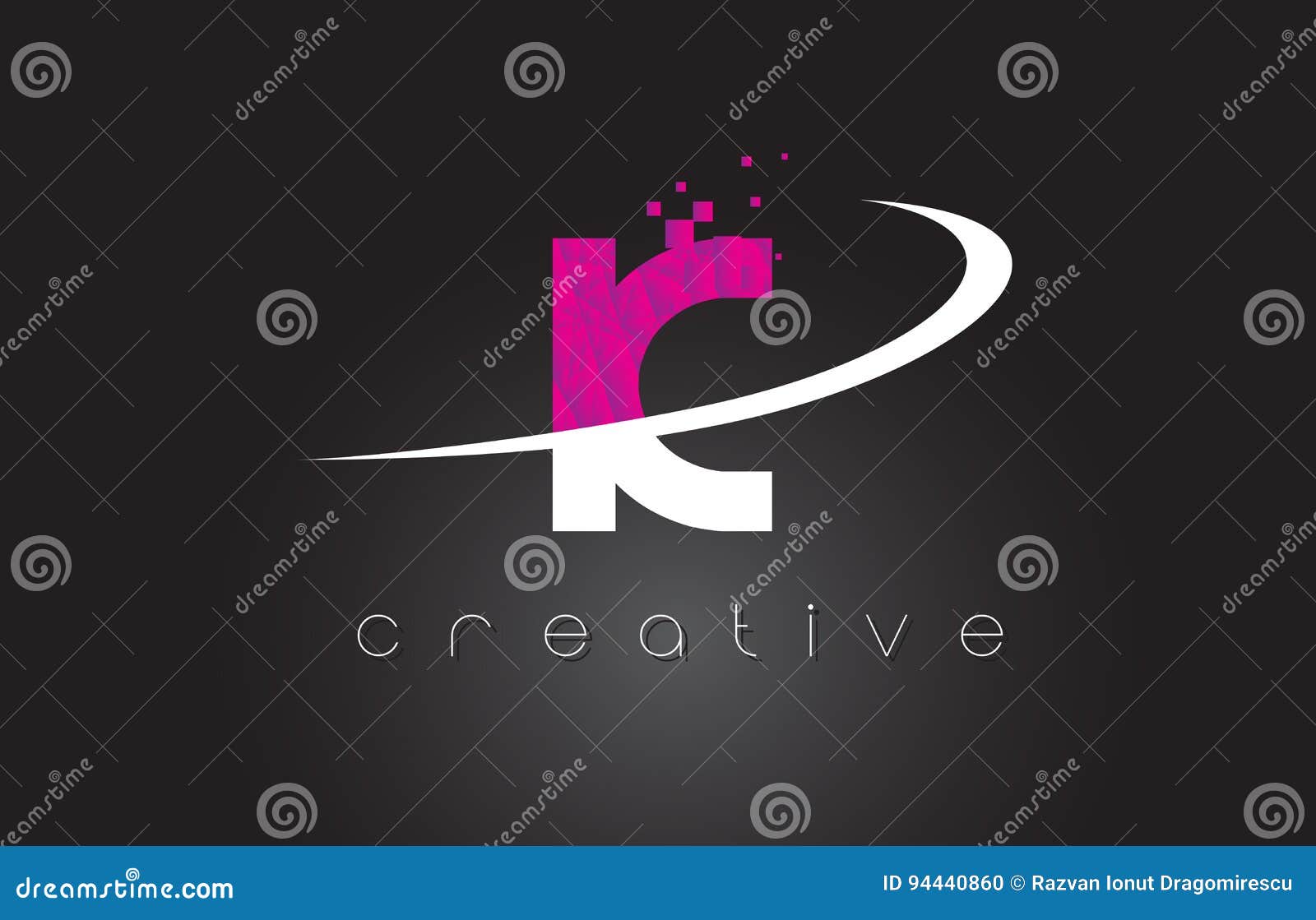 IC I C Creative Letters Design with White Pink Colors Stock Vector ...