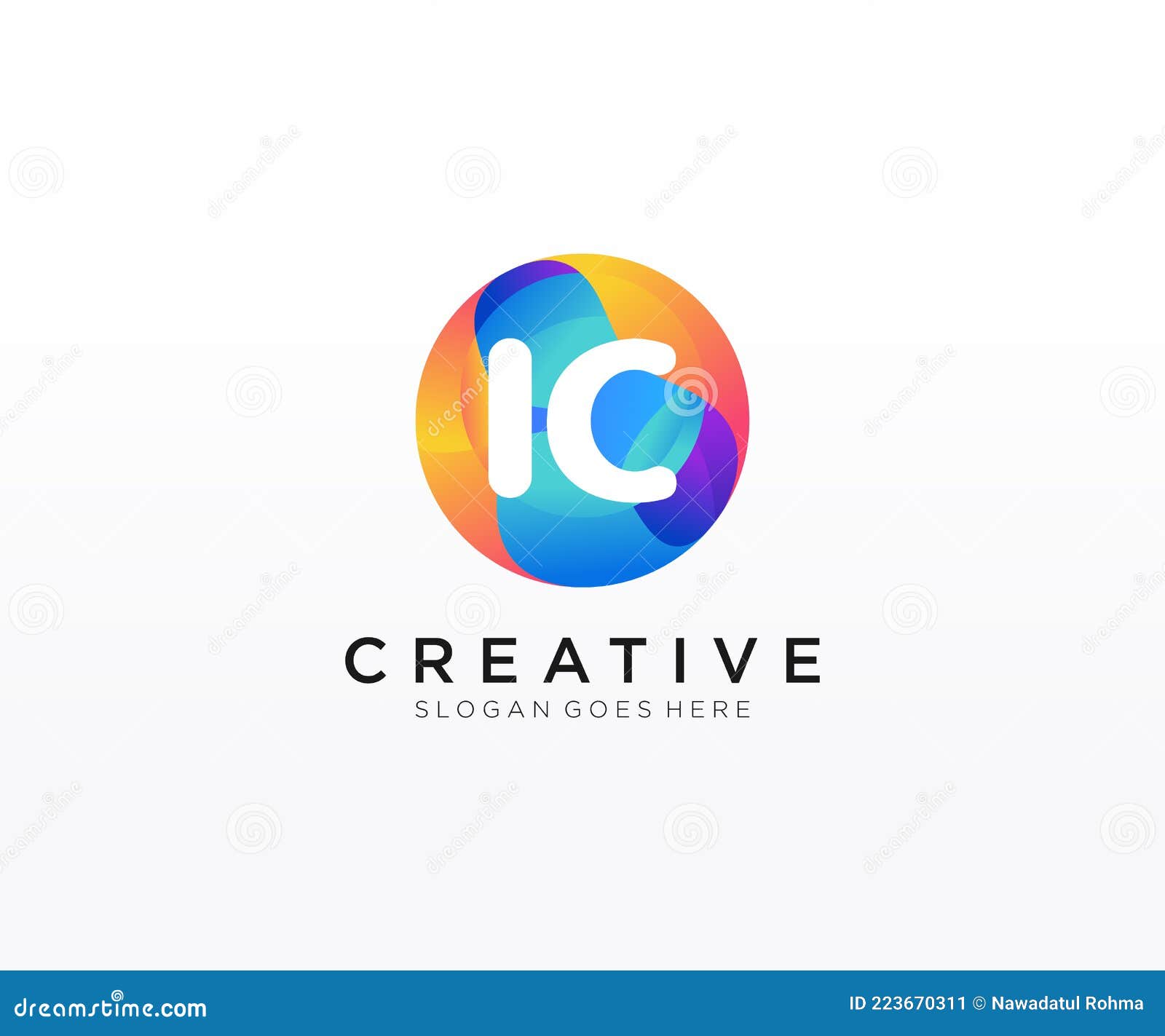 IC Initial Logo with Colorful Circle Template Vector Stock Vector ...