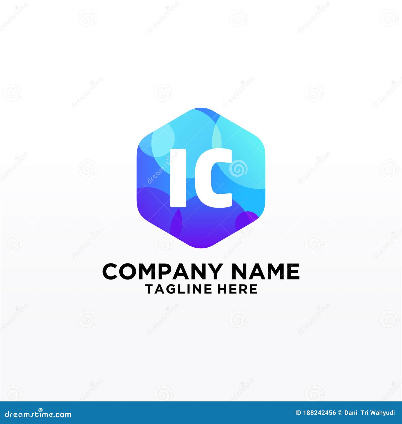 IC Initial Logo with Colorful Circle Template Vector Stock Vector ...