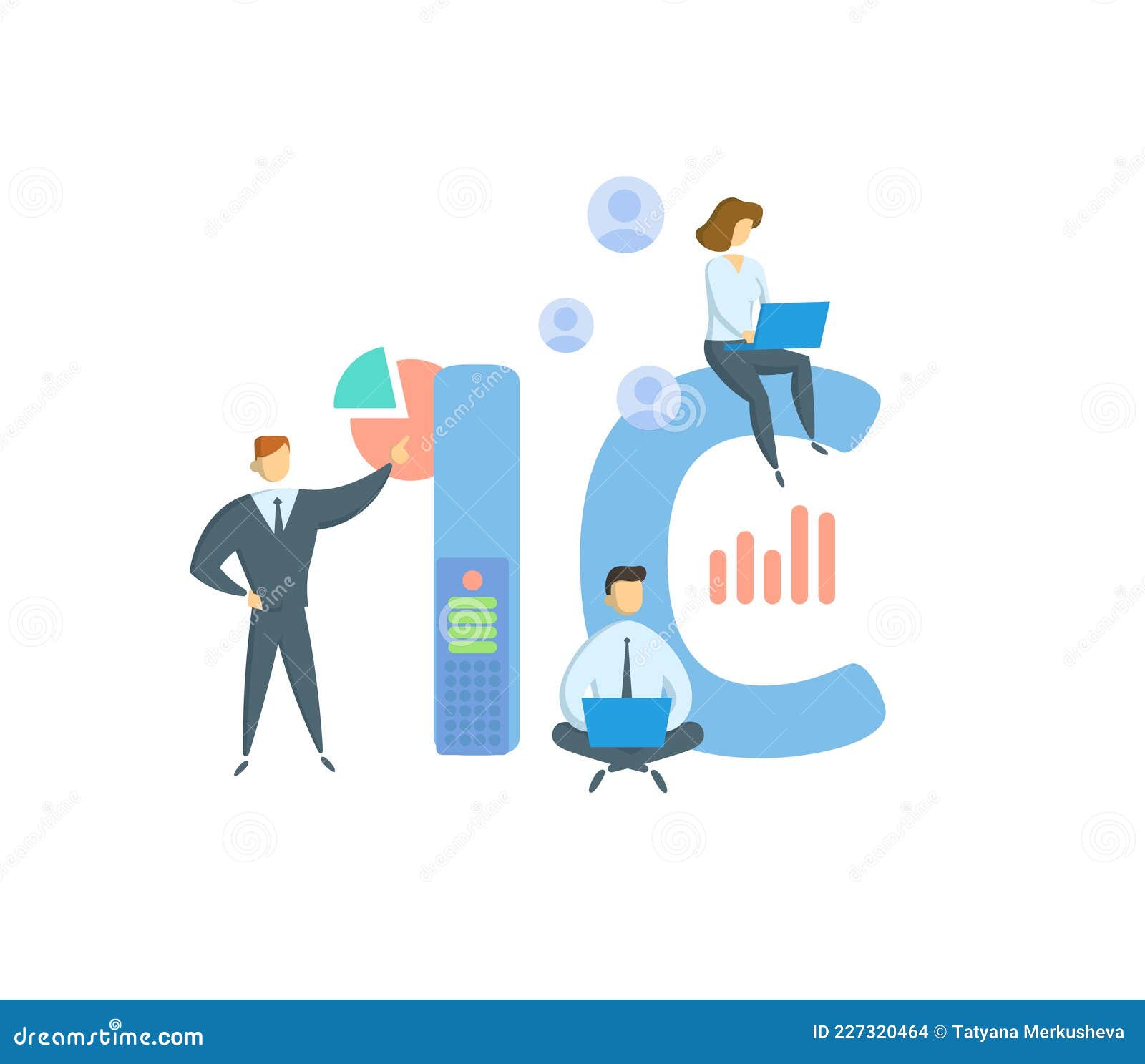 IC, Internal Control. Concept with Keyword, People and Icons. Flat ...