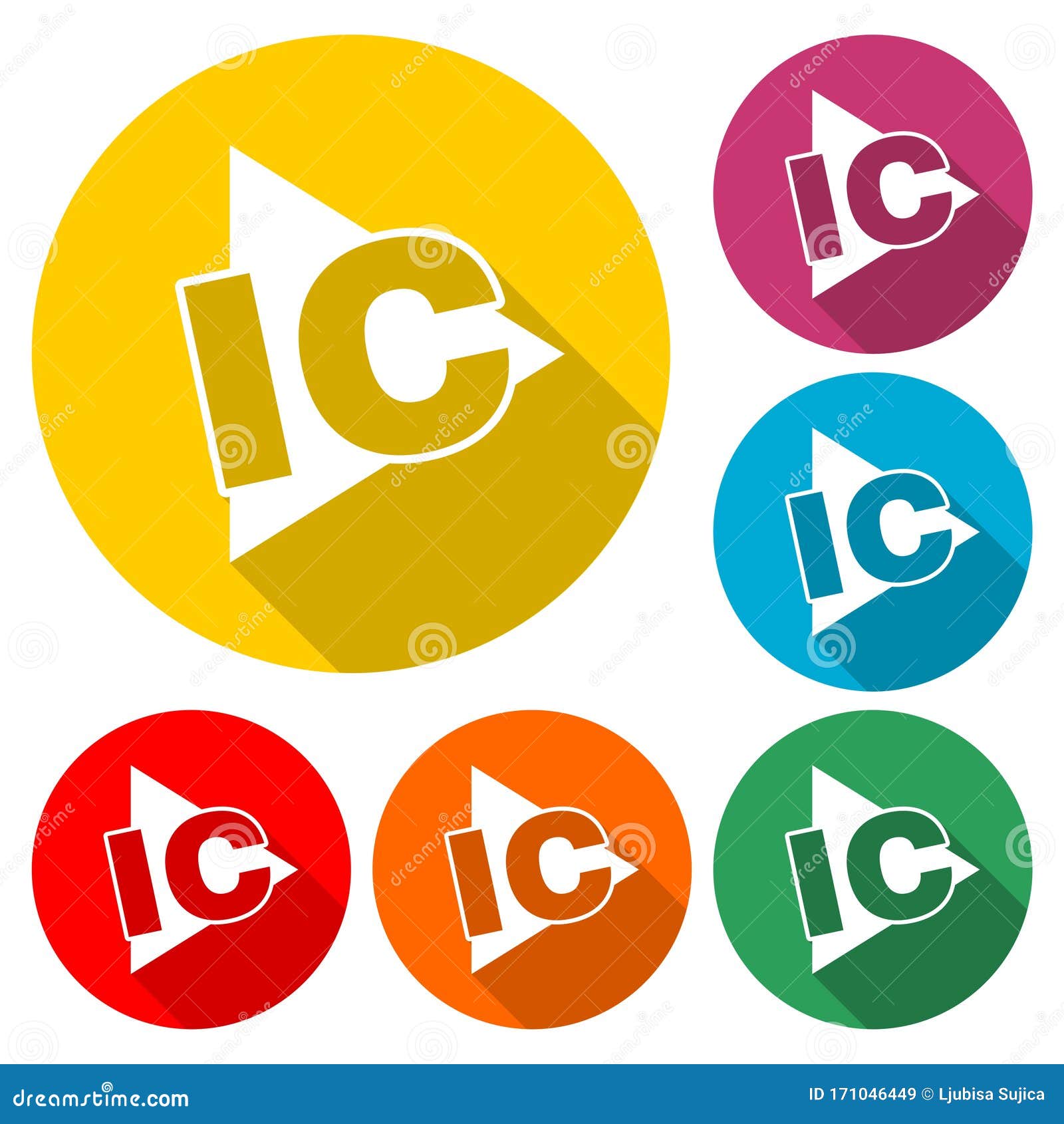 IC Letter Logo with Long Shadow Stock Vector - Illustration of long ...