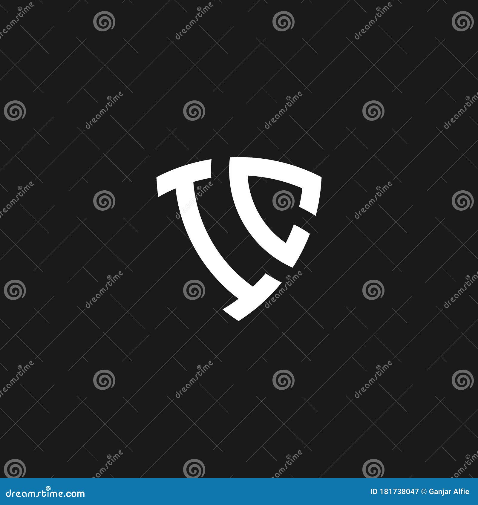 IC Monogram Logo with Shield Shape Stock Vector - Illustration of ...