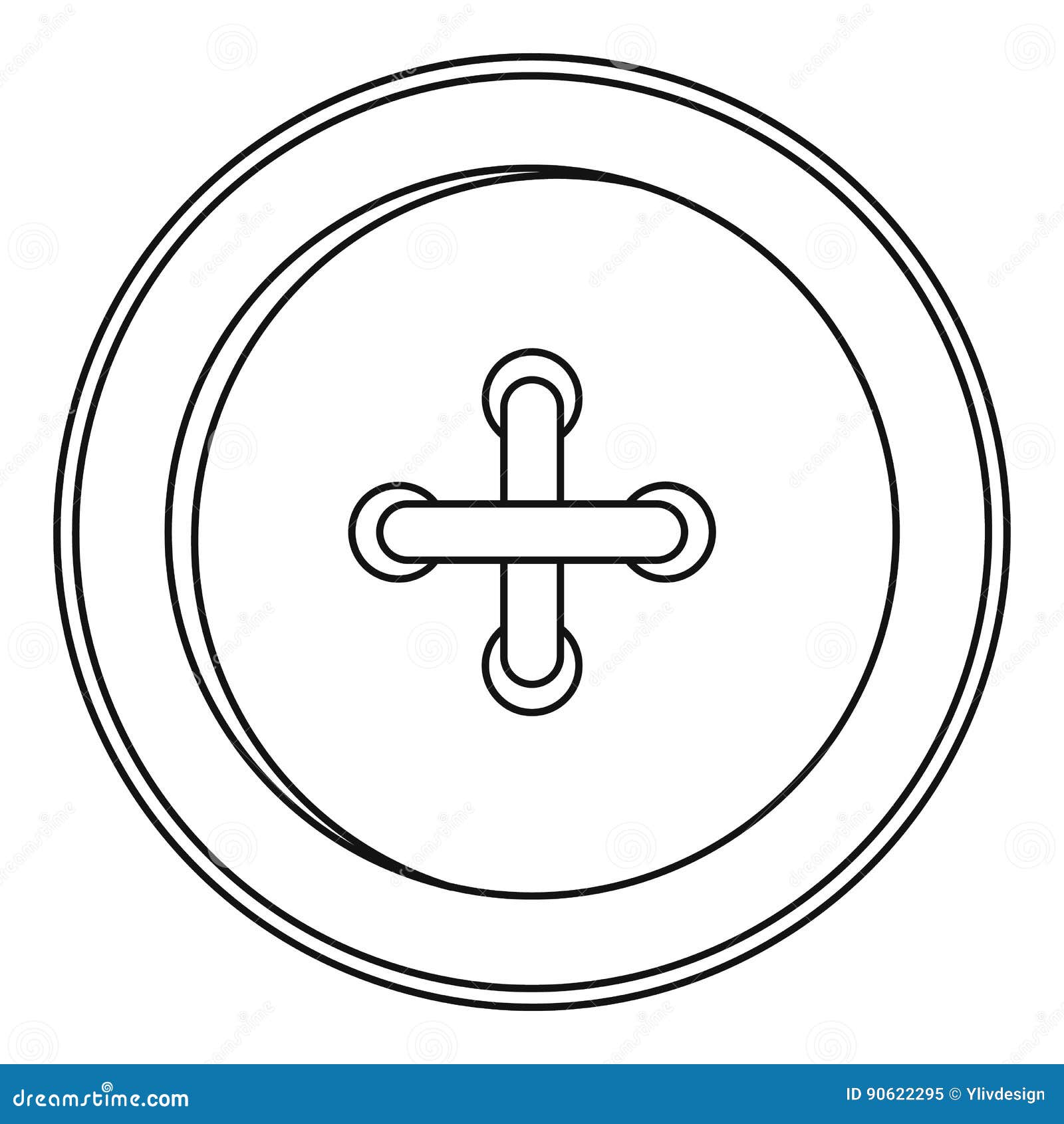 Icône Cousue Ronde De Bouton, Style D'ensemble Illustration de Vecteur ...
