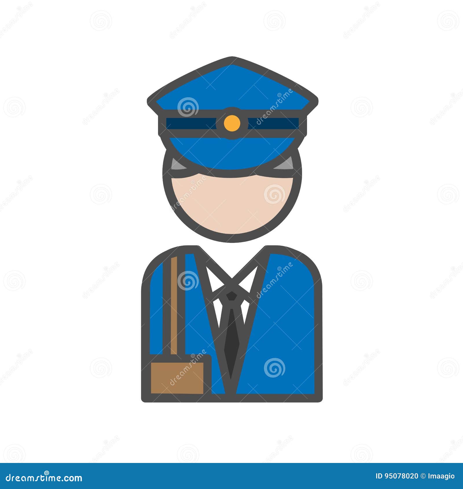 Icône d'avatar de facteur illustration de vecteur. Illustration du ...