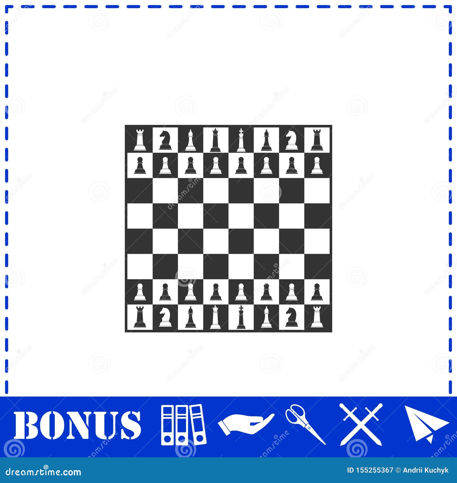 Ic?ne d'?checs plate illustration de vecteur. Illustration du logo - 155255367