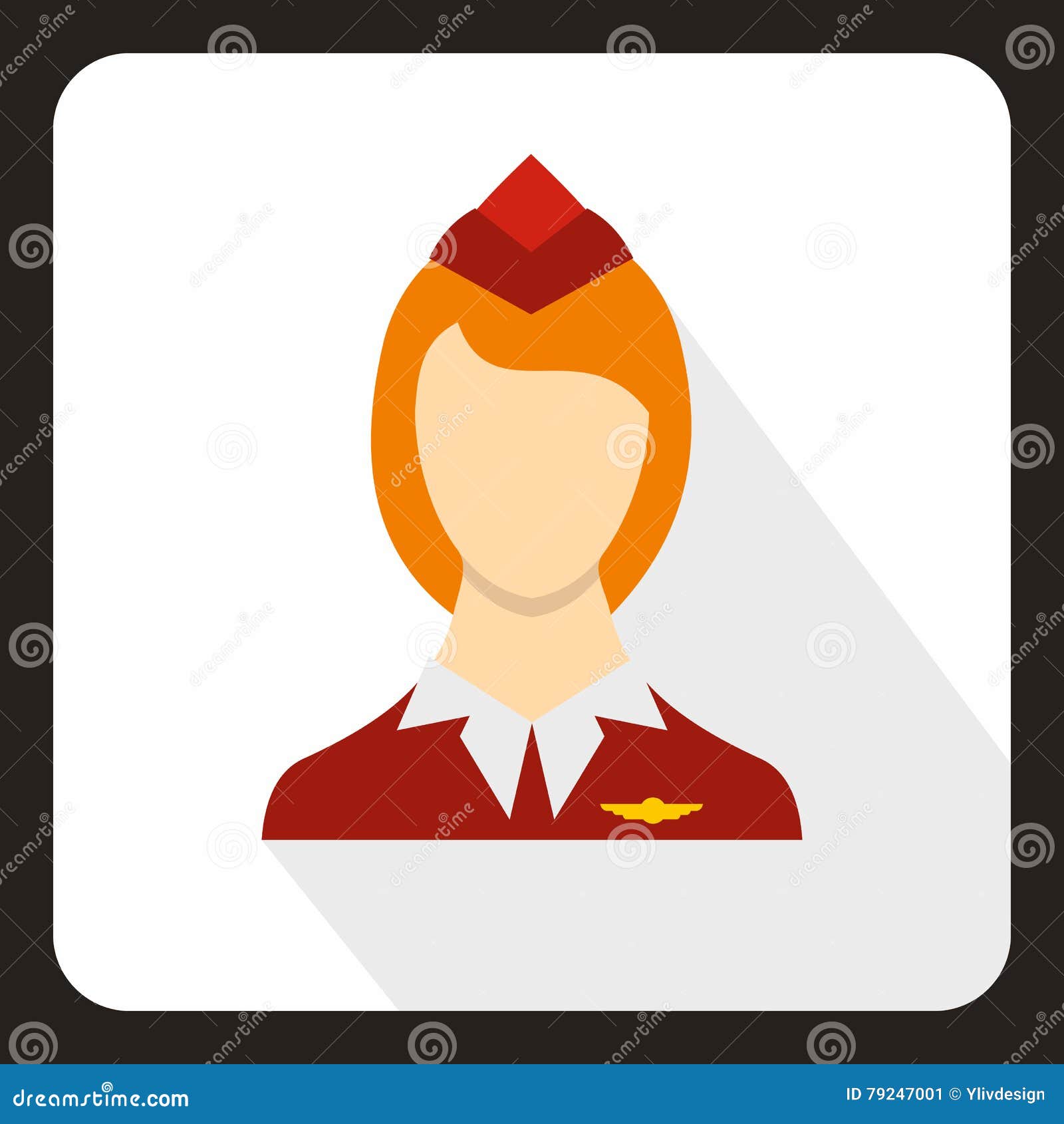 Icône D'hôtesse, Style Plat Illustration de Vecteur - Illustration du ...