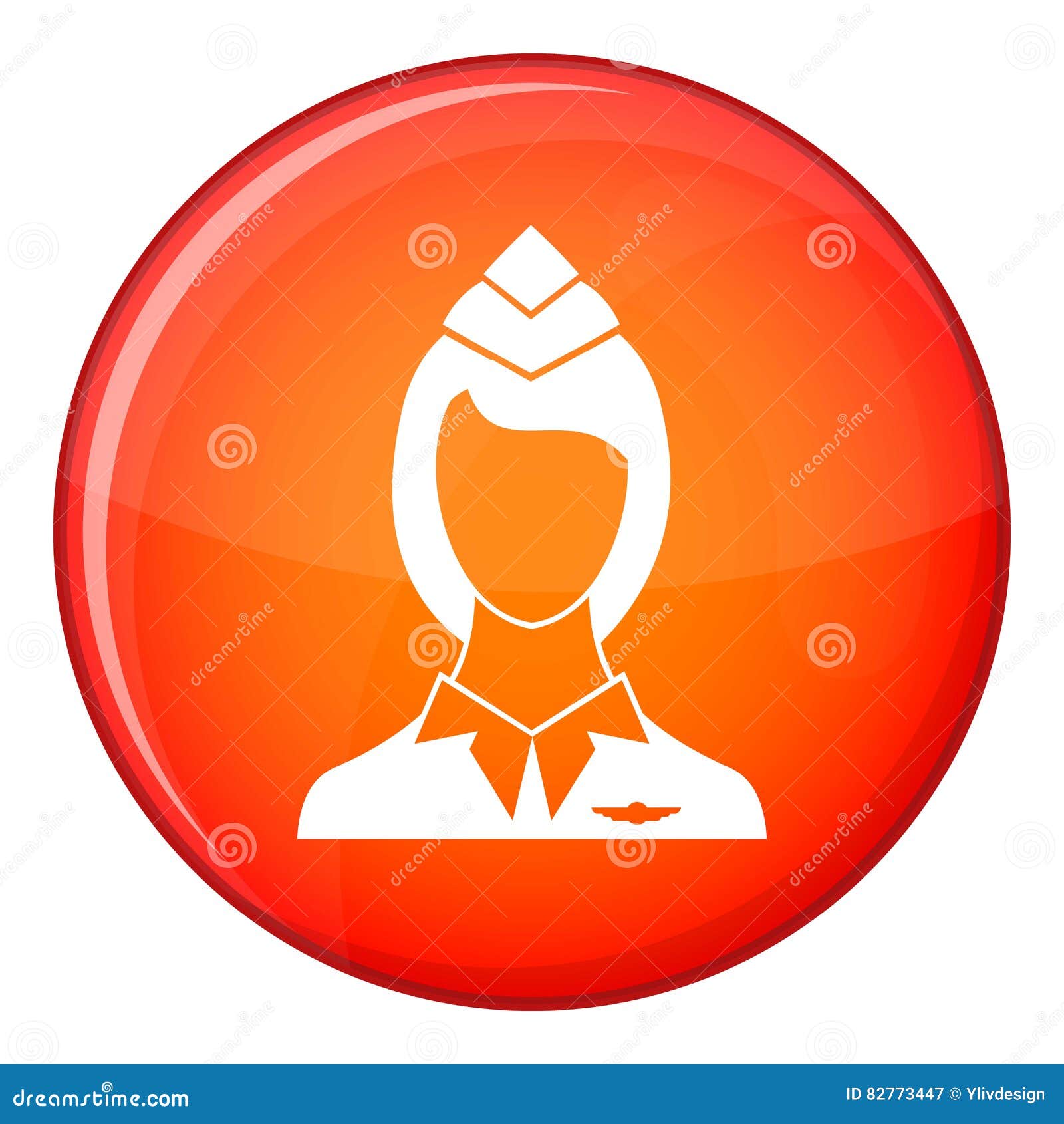 Icône D'hôtesse, Style Plat Illustration de Vecteur - Illustration du ...