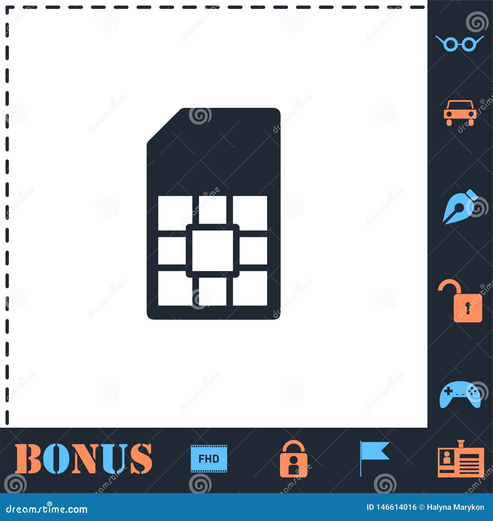 Ic?ne De Carte De Sim Plate Illustration de Vecteur - Illustration du ...