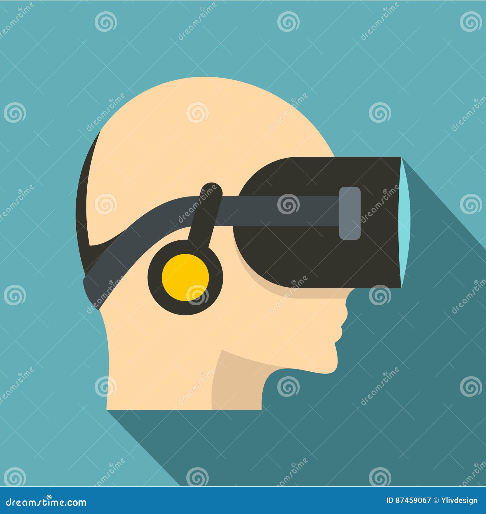 Icône De Casque De VR, Style Plat Illustration de Vecteur ...