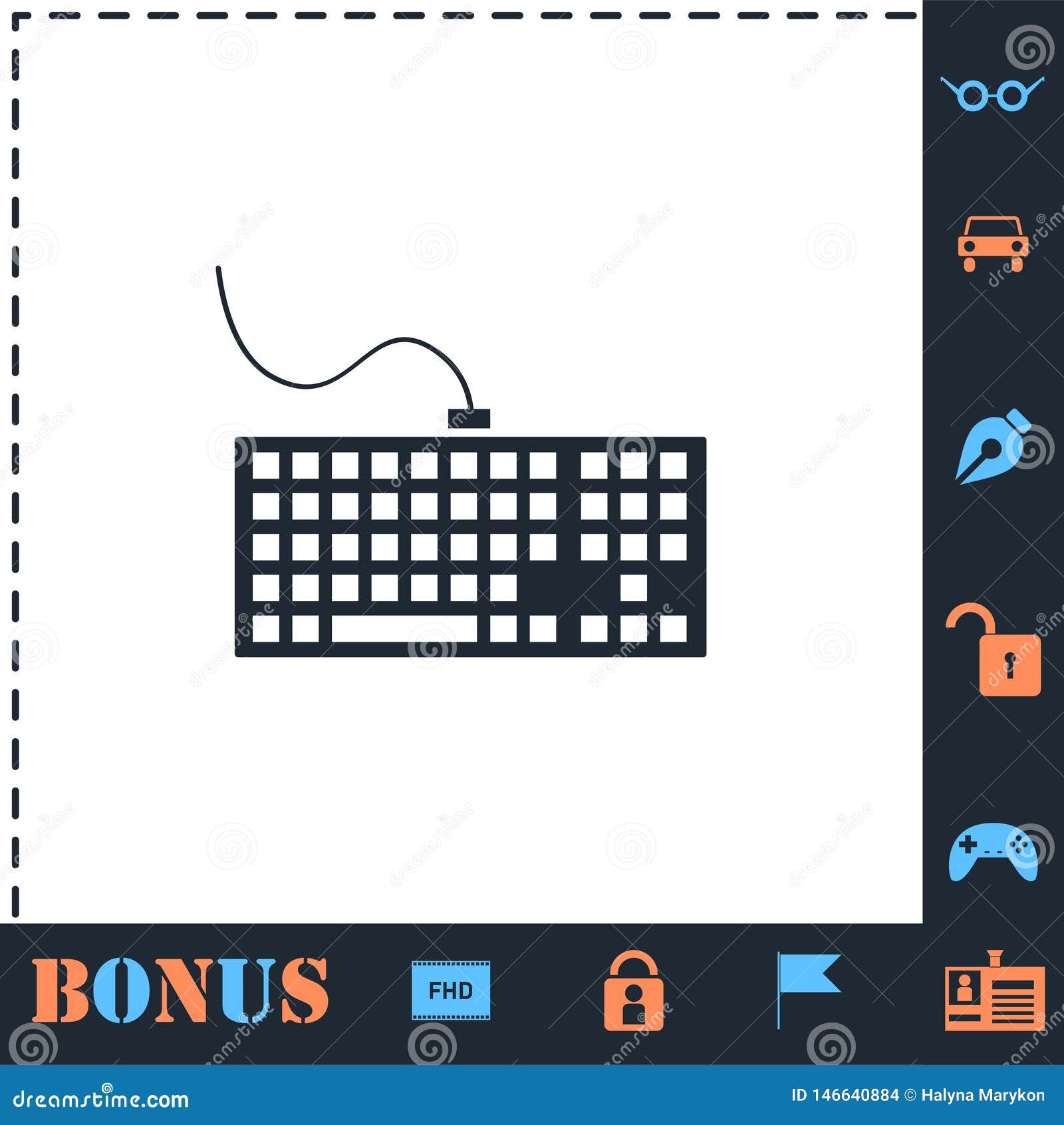 Ic?ne de clavier plate illustration de vecteur. Illustration du bureau - 146640884