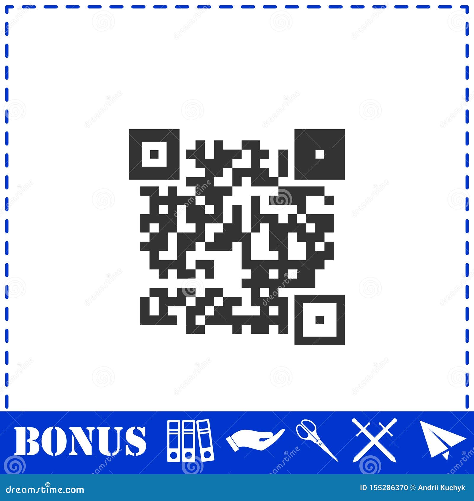 Ic?ne de code de Qr ? plat illustration de vecteur. Illustration du noir - 155286370