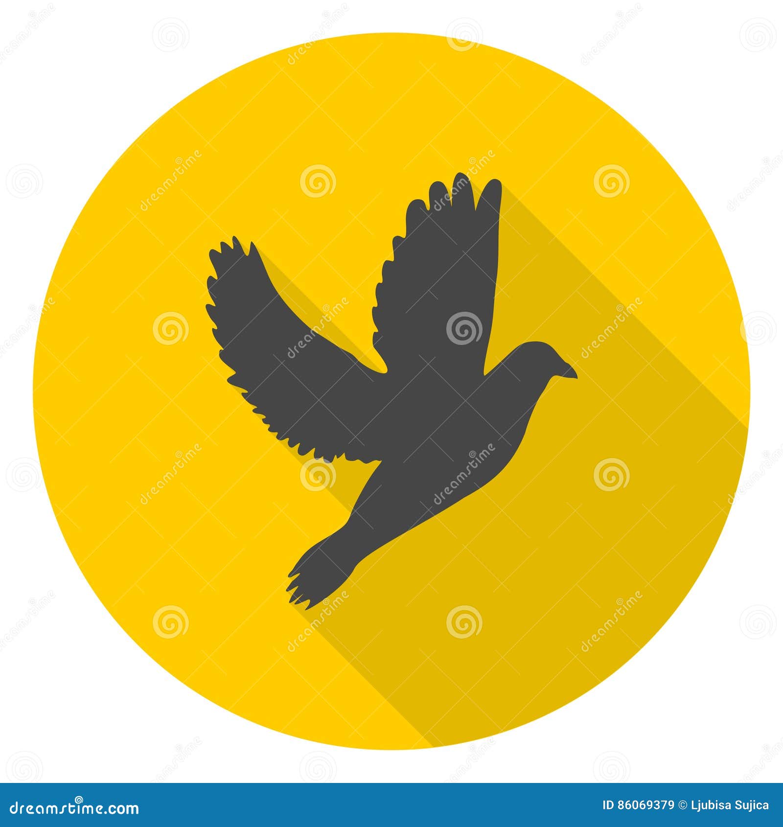 Icône De Colombe Avec La Longue Ombre Illustration Stock - Illustration ...