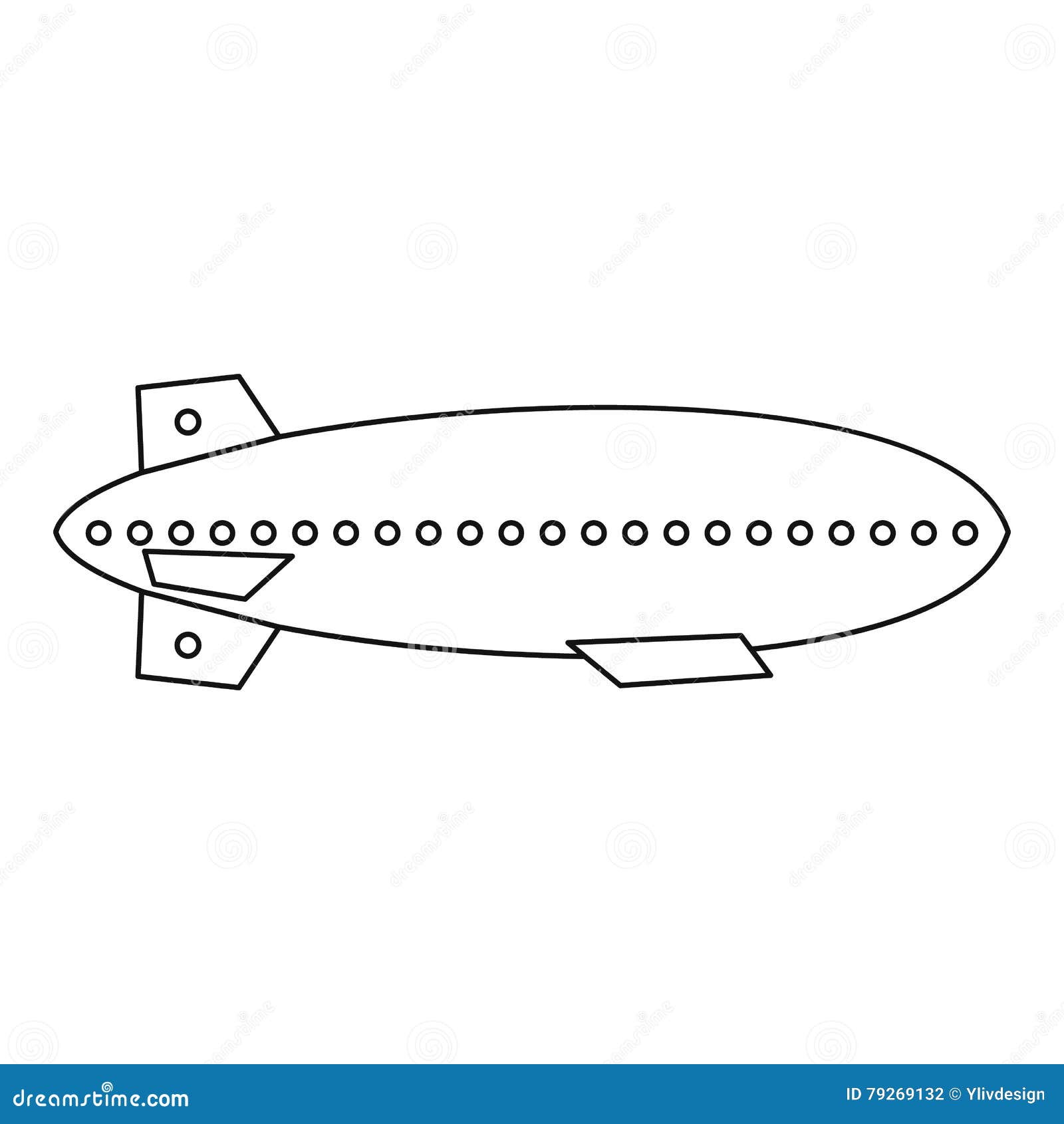 Icône De Dirigeable, Style D'ensemble Illustration de Vecteur ...