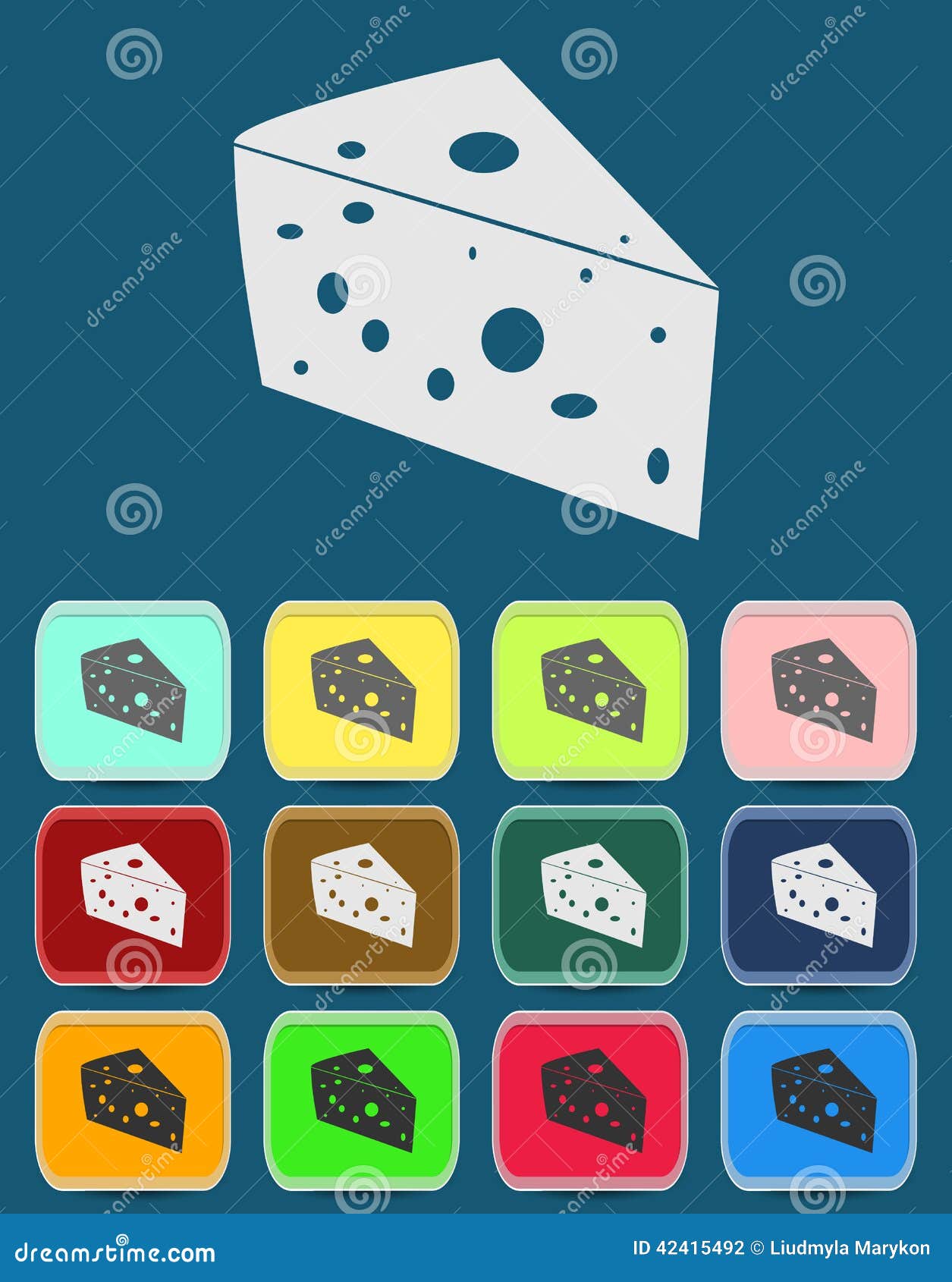 Icône De Fromage Avec Des Variations De Couleur, Vecteur Illustration ...