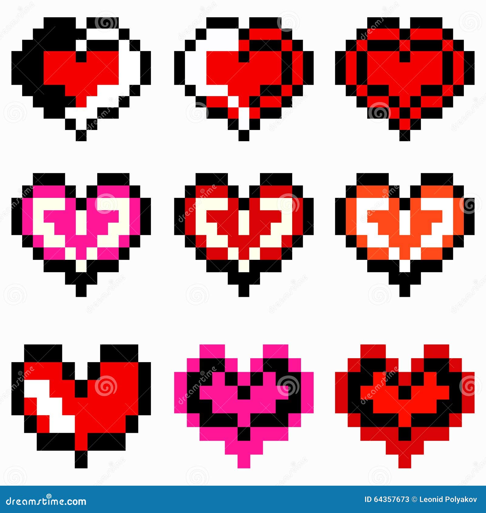 Icône De Pixel De Coeur De Vecteur Illustration de Vecteur ...