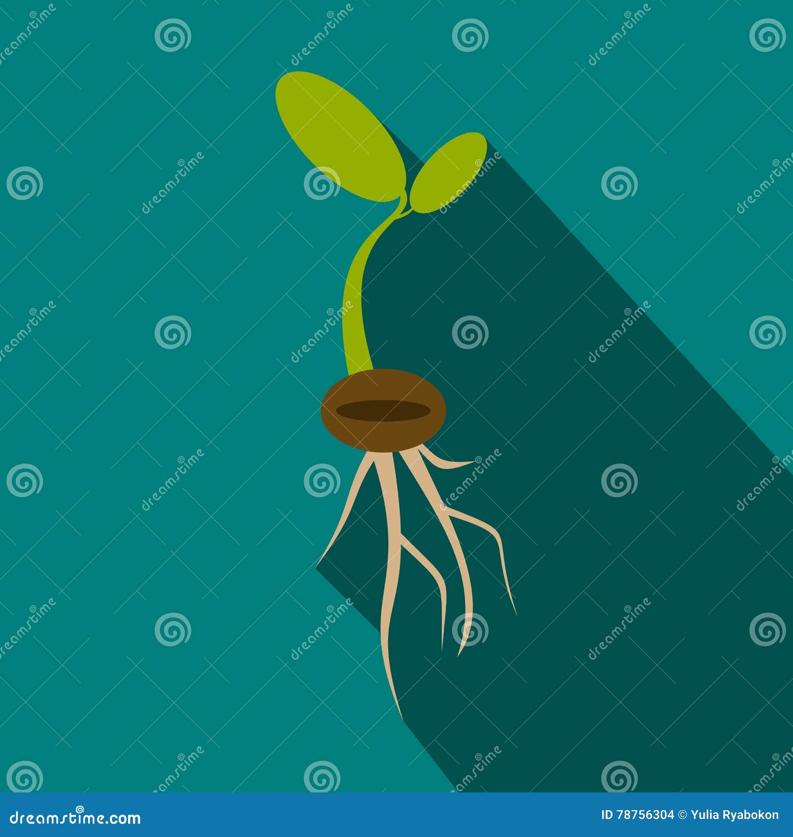 Icône De Pousse D'usine, Style Plat Illustration de Vecteur ...