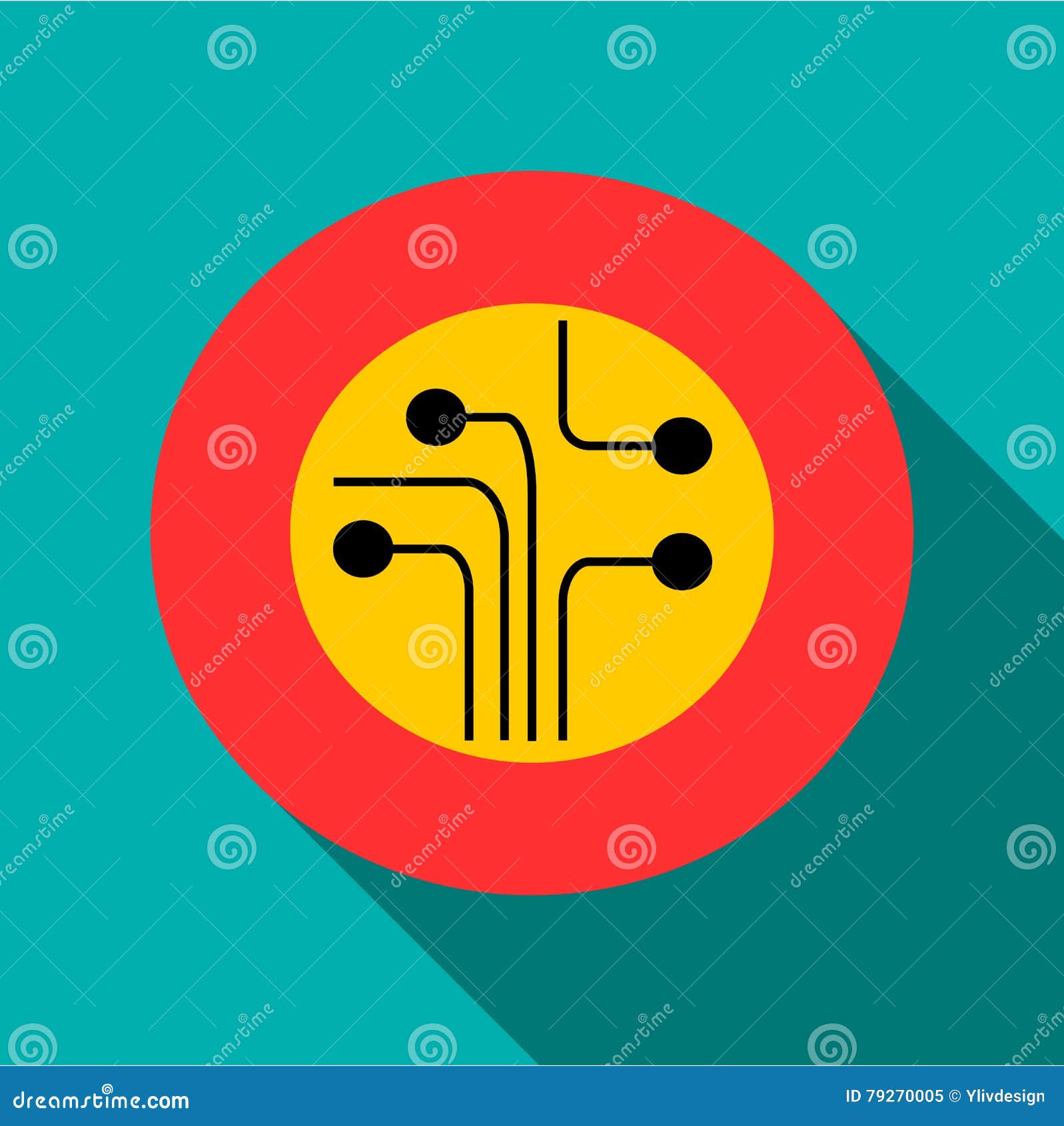 Icône de puce, style plat illustration de vecteur. Illustration du ...