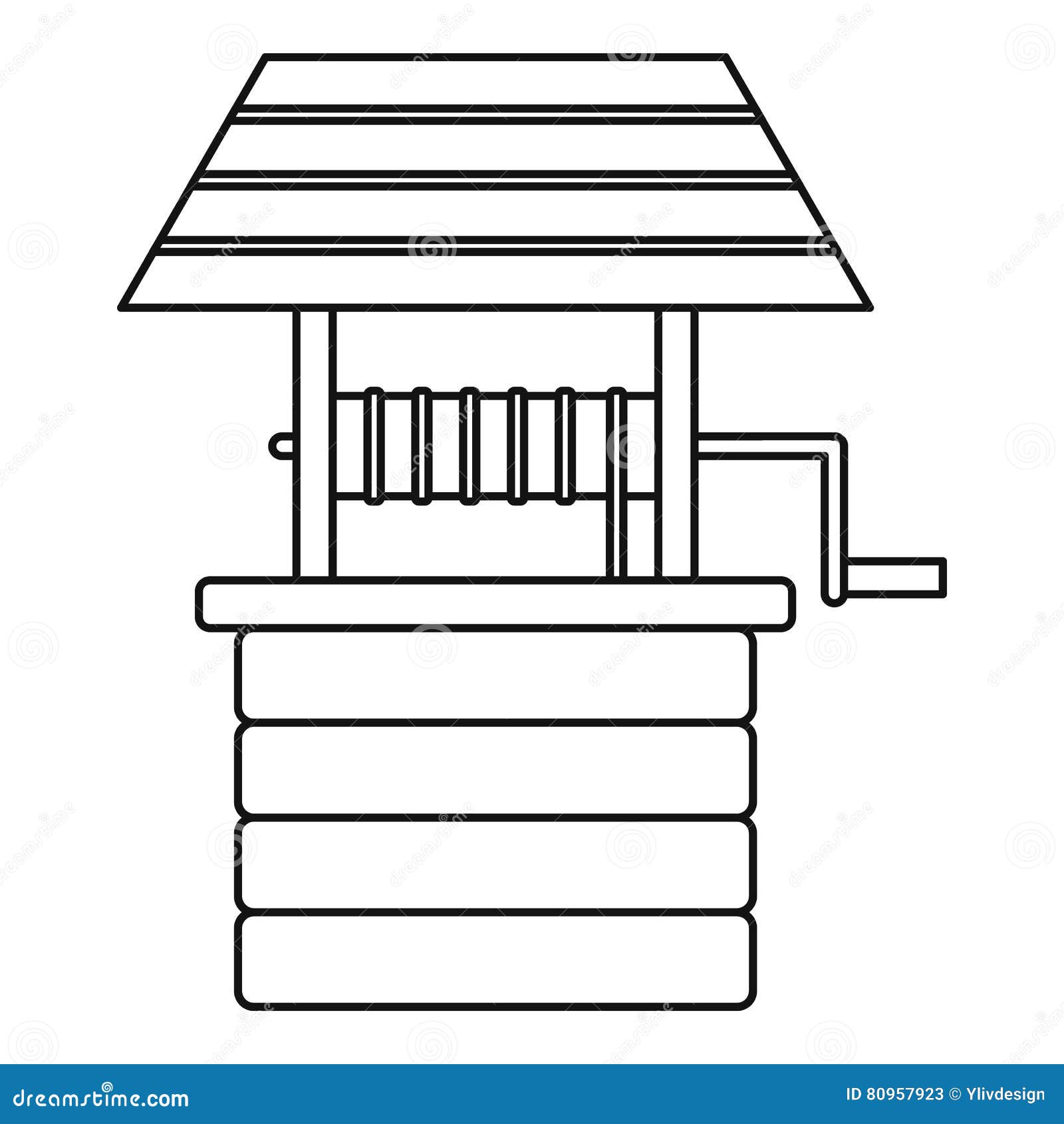 Icône De Puits D'eau, Style D'ensemble Illustration de Vecteur - Illustration du jardin, couvert ...