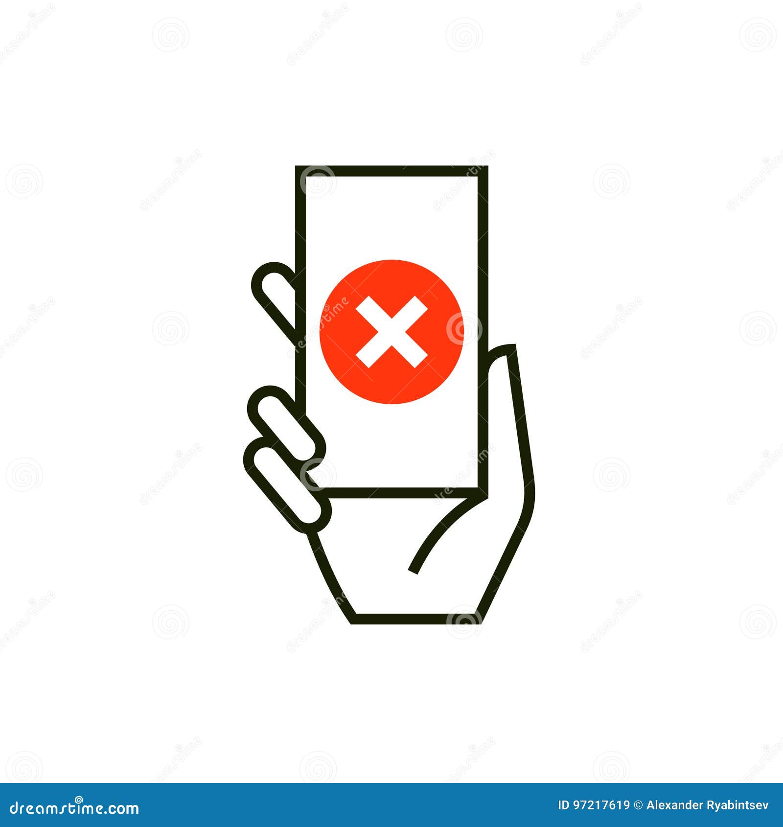 Icône de rejet illustration de vecteur. Illustration du ligne - 97217619