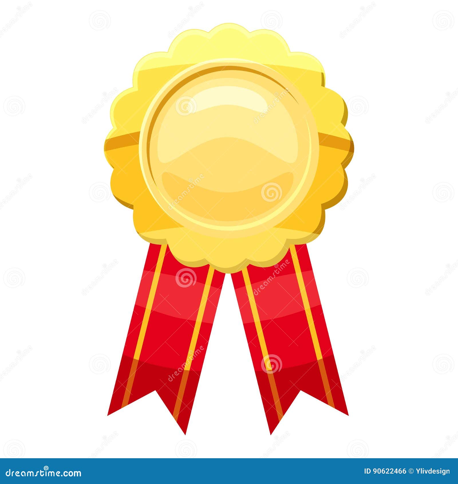 Icône De Ruban De Récompense D'or, Style De Bande Dessinée Illustration ...