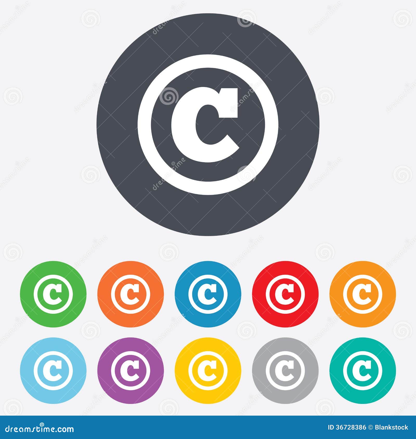 Icône De Signe De Copyright. Bouton De Copyright. Illustration Stock ...