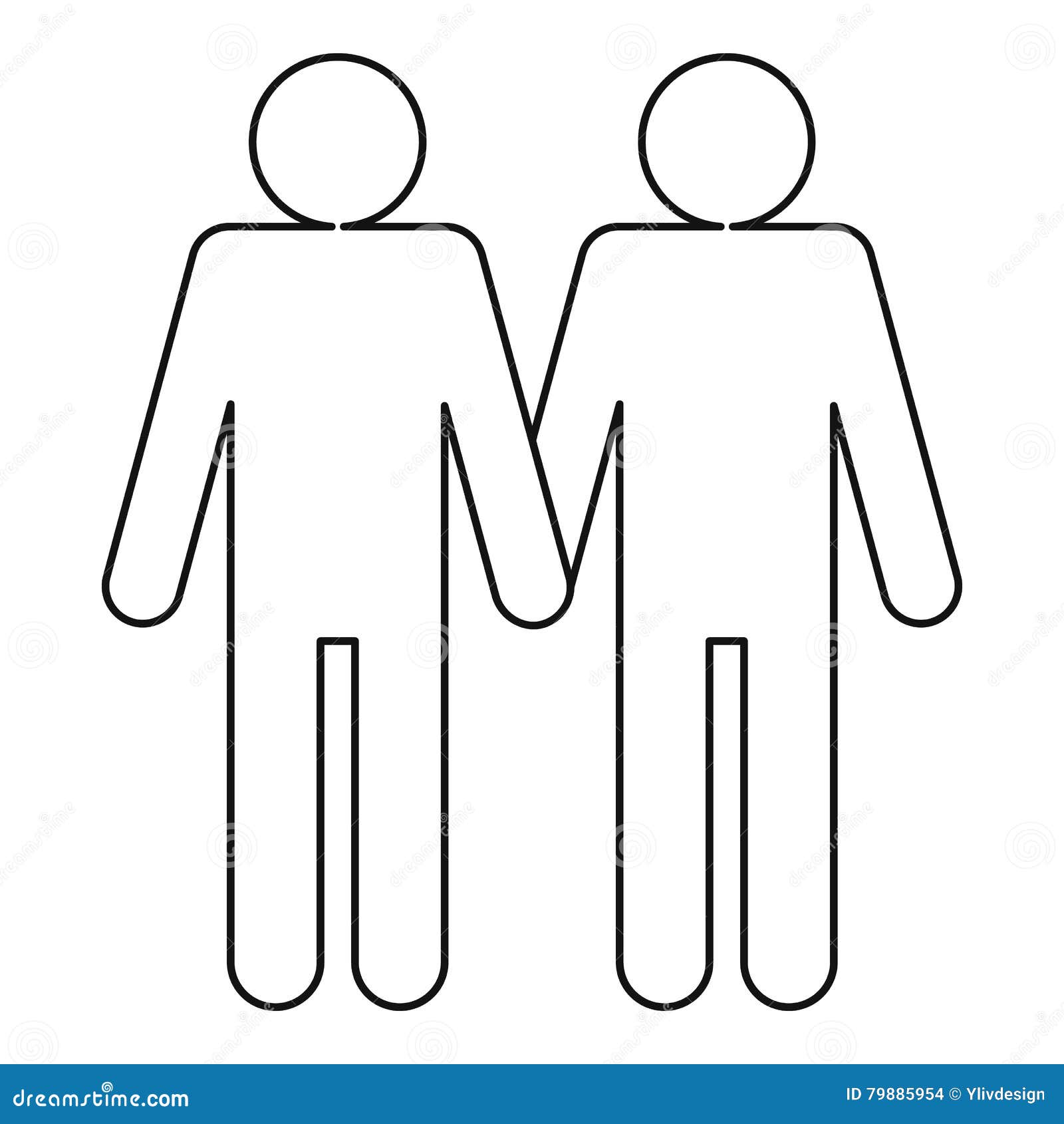 Icône Gaie De Deux Hommes, Style D'ensemble Illustration de Vecteur ...