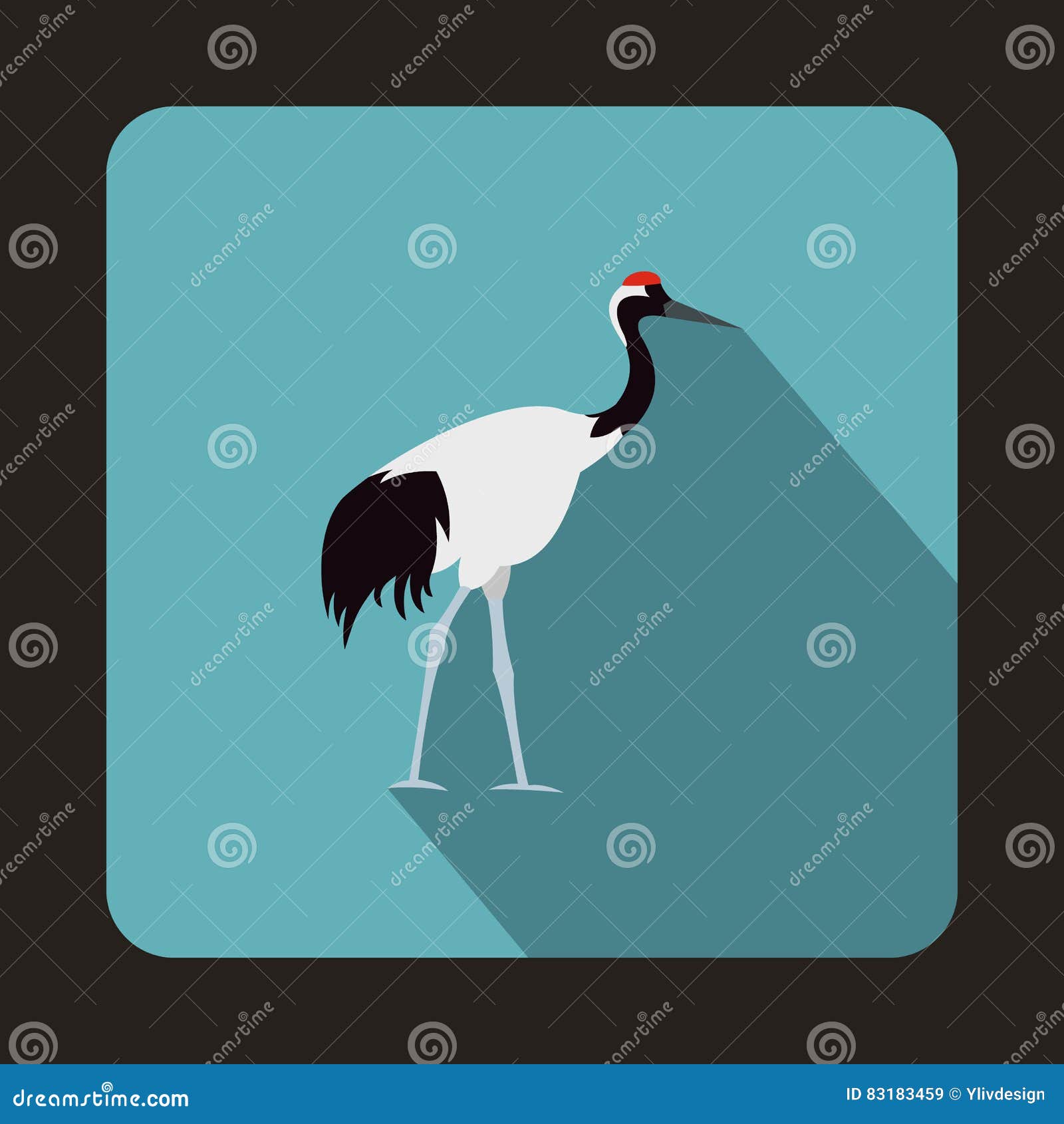 Icône Japonaise De Grue, Style Plat Illustration de Vecteur ...