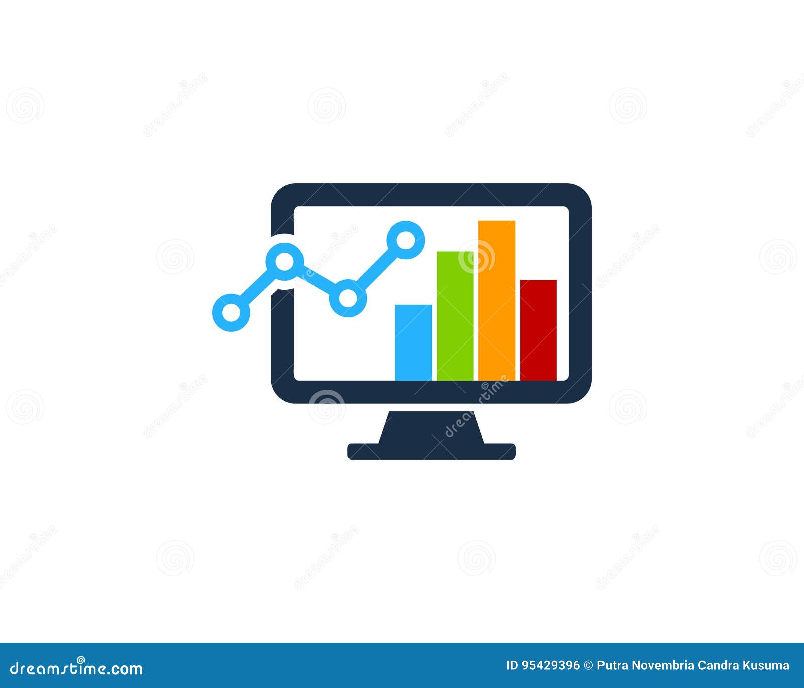 Icône Logo Design Element D'ordinateur De Rapport De Stat Illustration ...