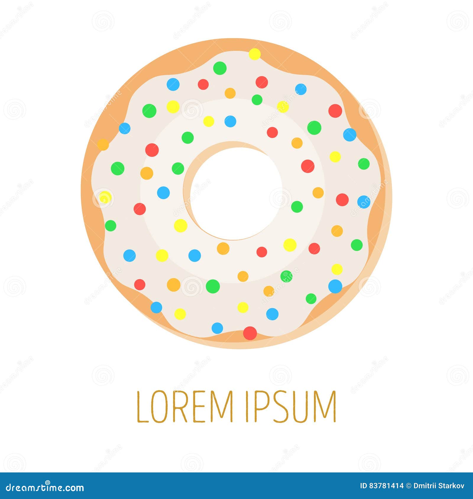 Icône Ou Logo De Beignet Sur Un Fond Blanc Illustration de Vecteur ...