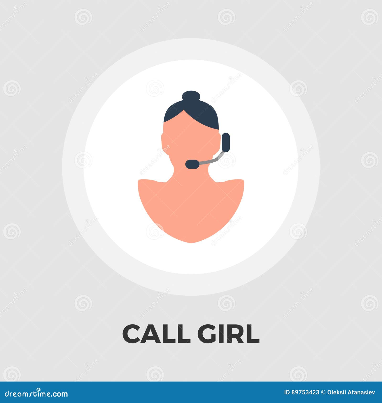 Icône plate de call-girl illustration de vecteur. Illustration du ...
