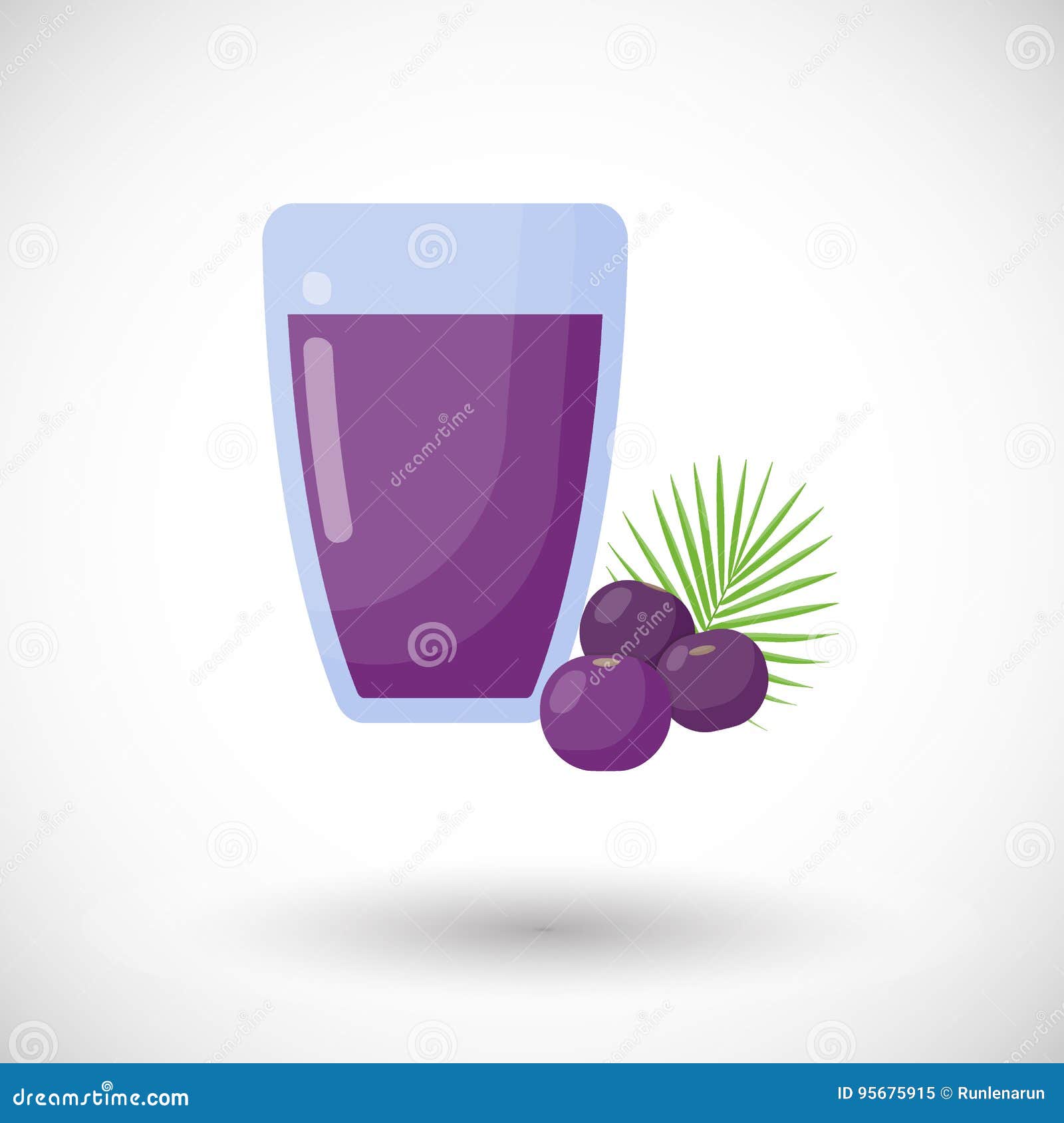 Icône Plate De Jus De Baies D'Acai Illustration Stock - Illustration du ...