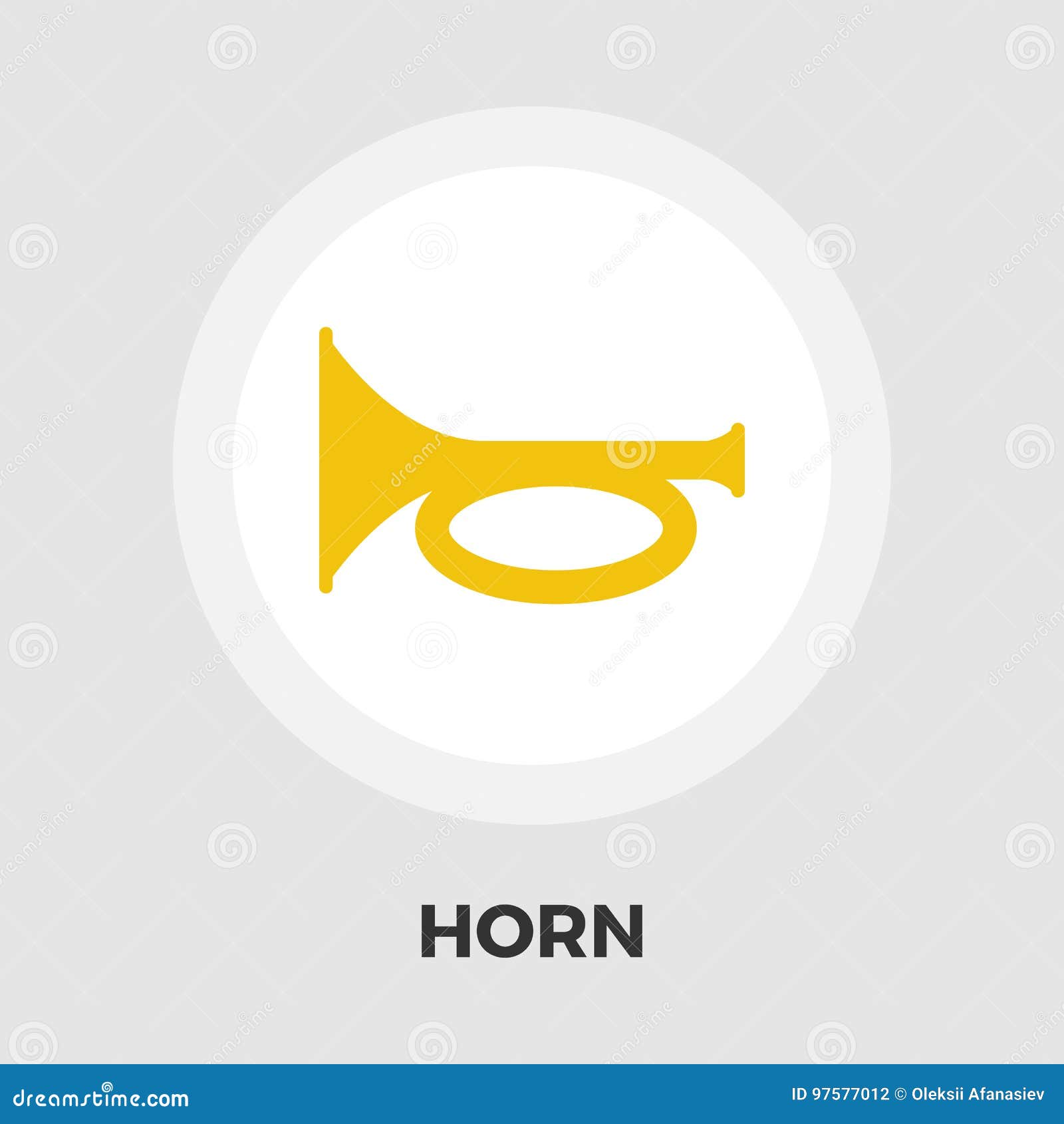 Icône plate de klaxon illustration de vecteur. Illustration du bleu ...