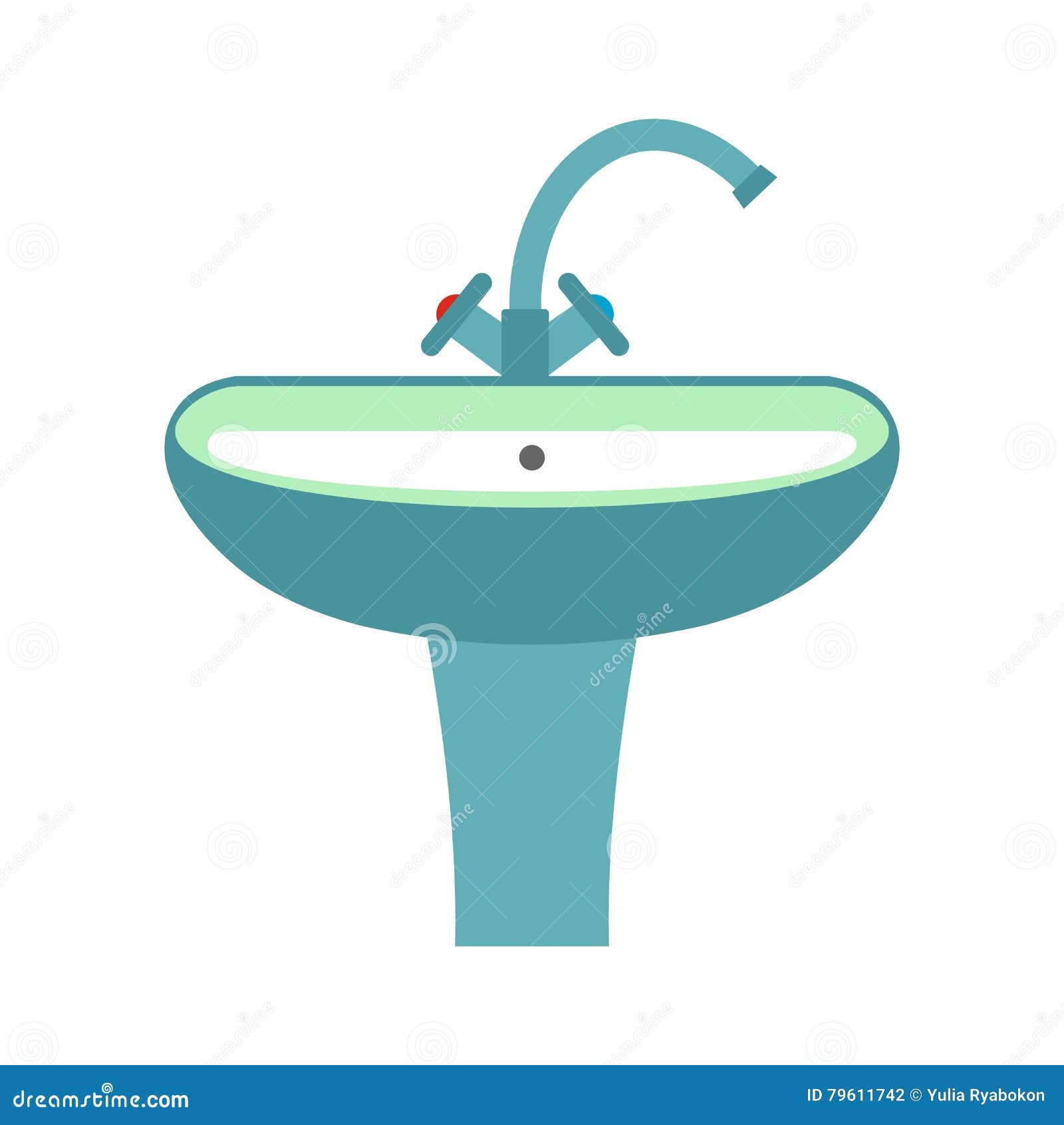 Icône plate de lavabo illustration de vecteur. Illustration du ...