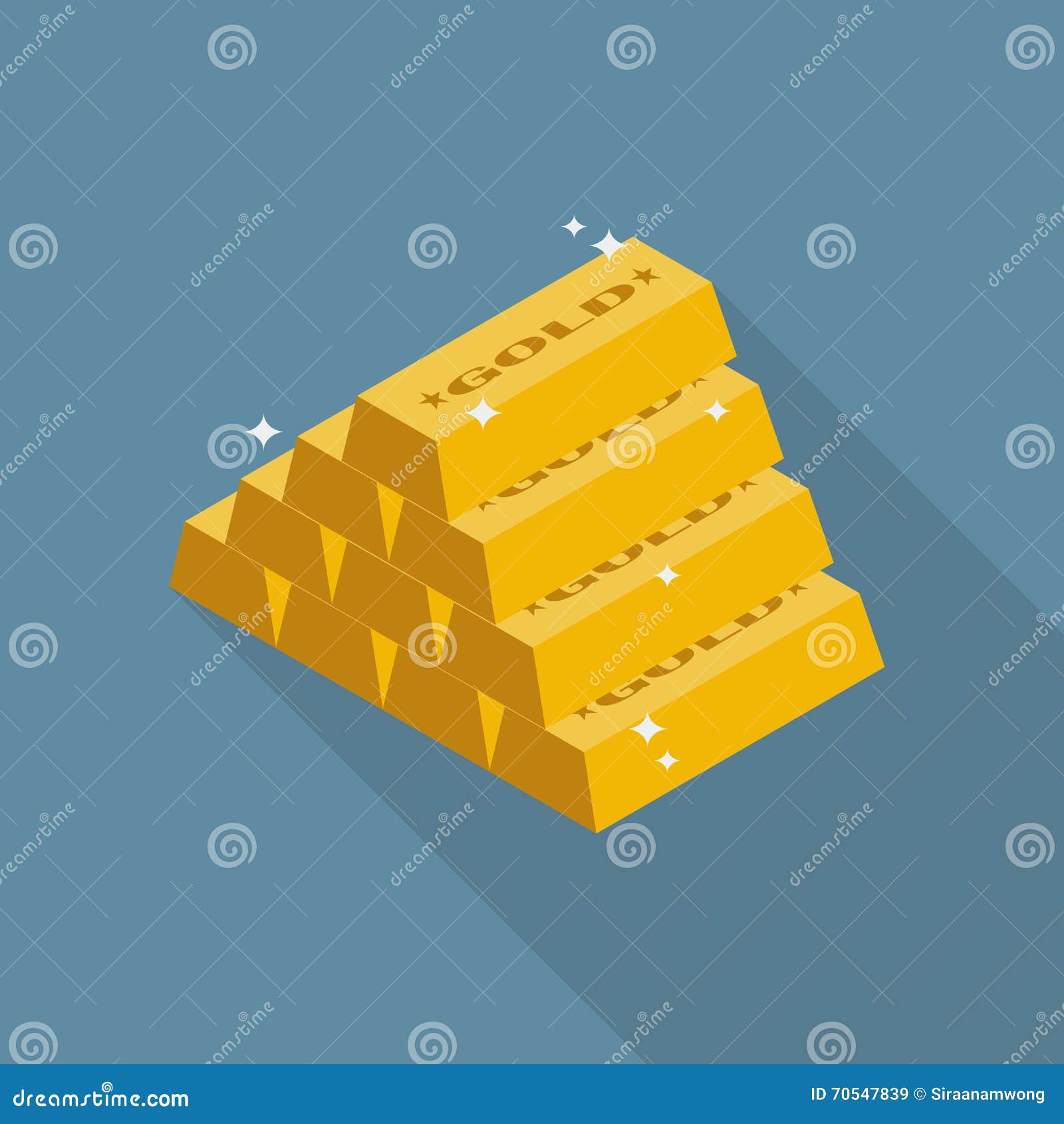 Icône Plate De Lingots D'or Illustration de Vecteur - Illustration du ...