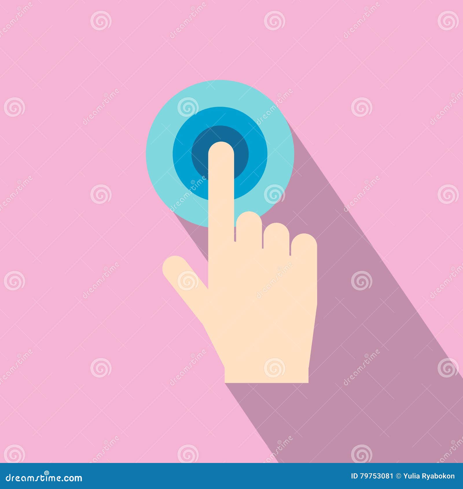 Icône Plate De Main De Clic Illustration de Vecteur - Illustration du ...