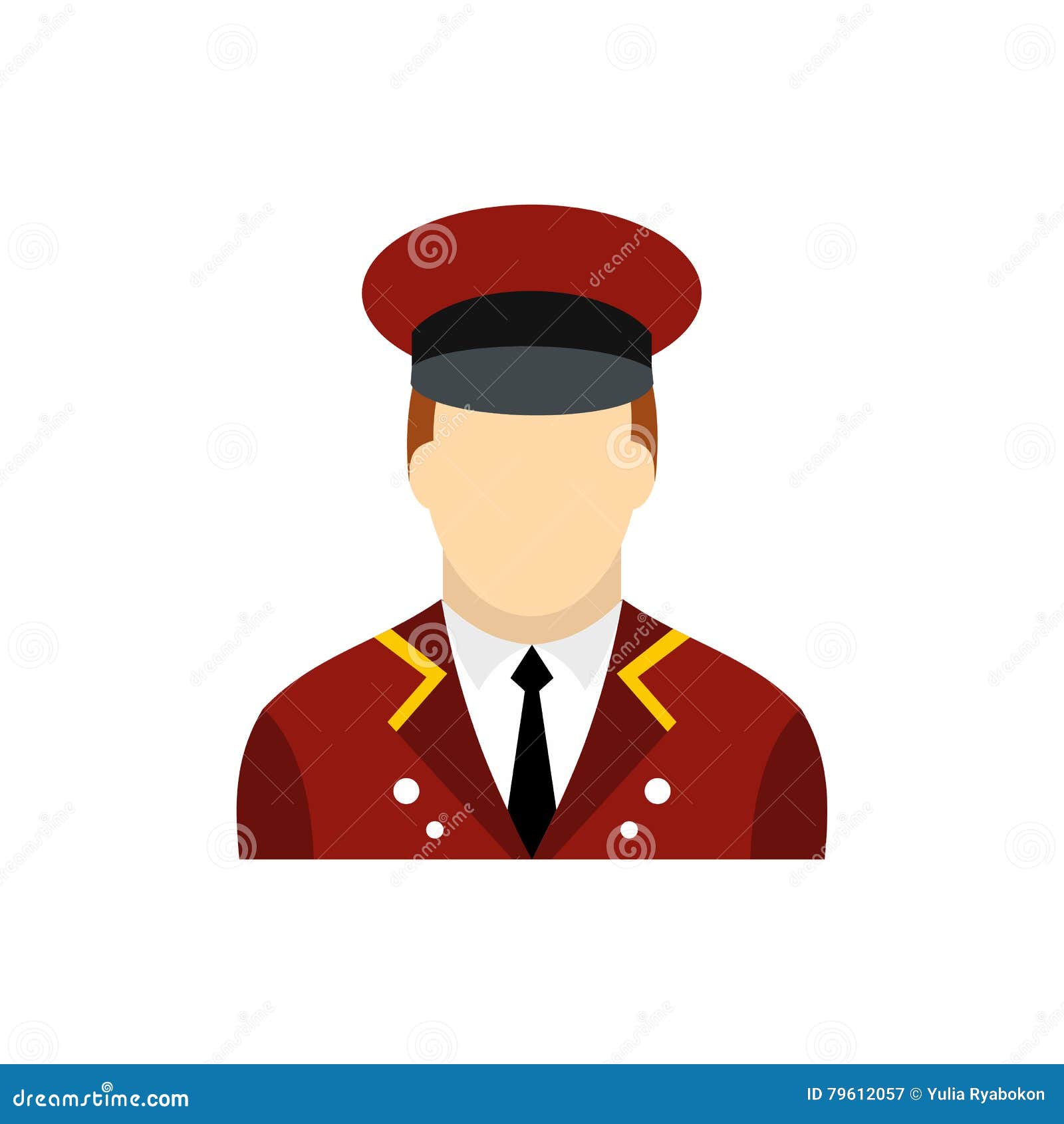 Icône plate de portier illustration de vecteur. Illustration du employé ...