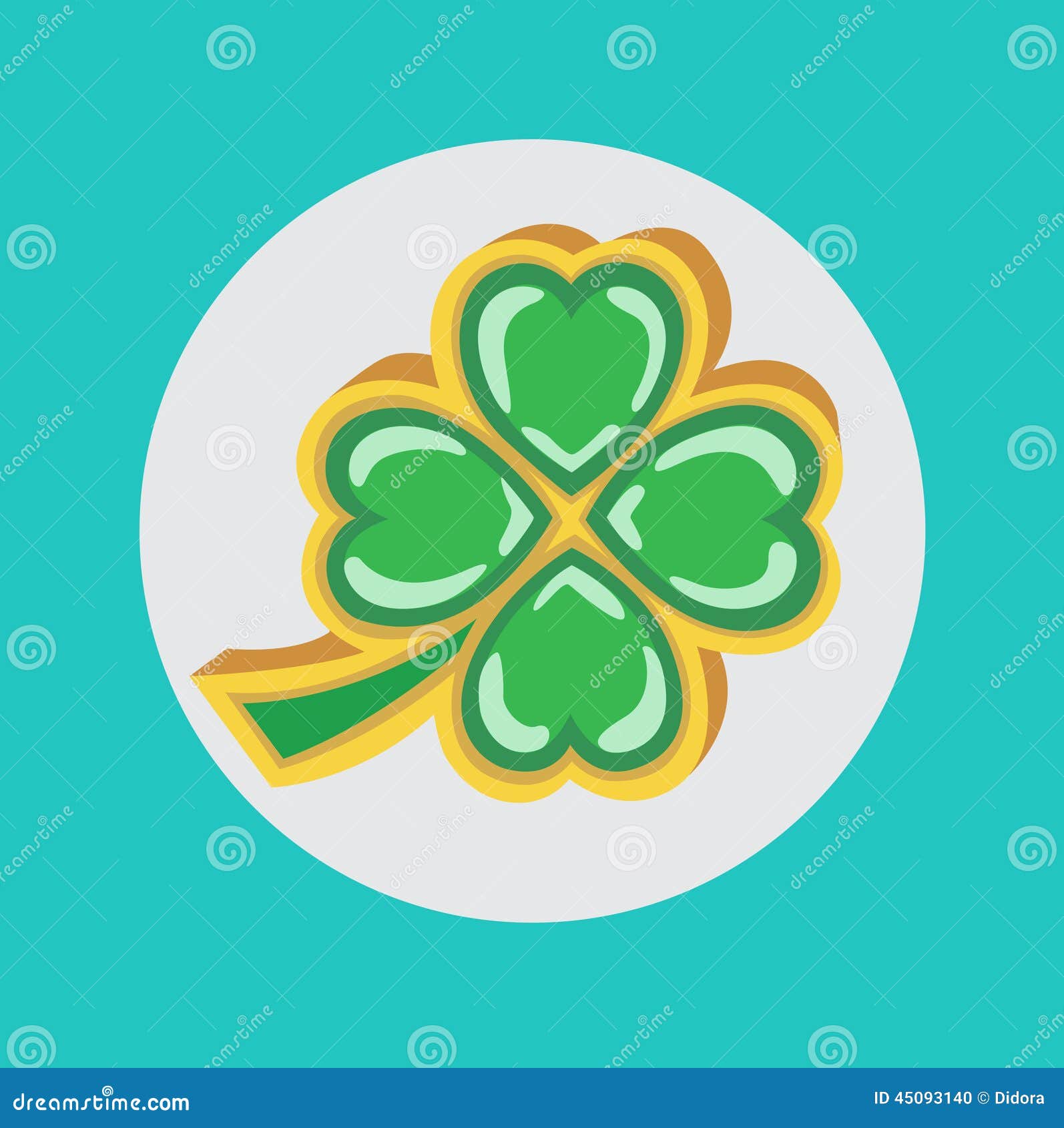 Icône Plate De Trèfle Chanceux Illustration Stock - Illustration du ...