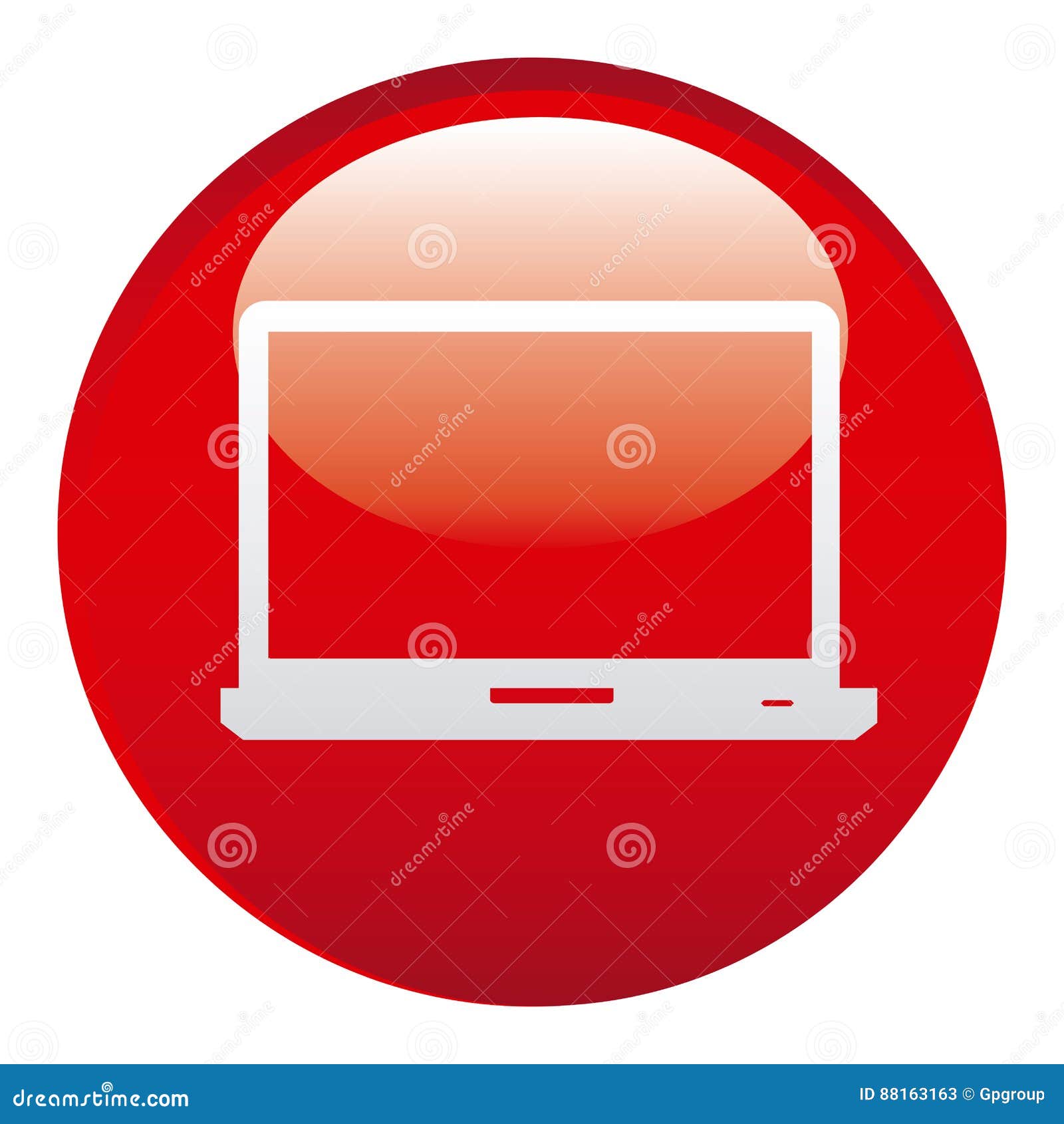 Icône Rouge D'emblème D'ordinateur Portable Illustration Stock ...