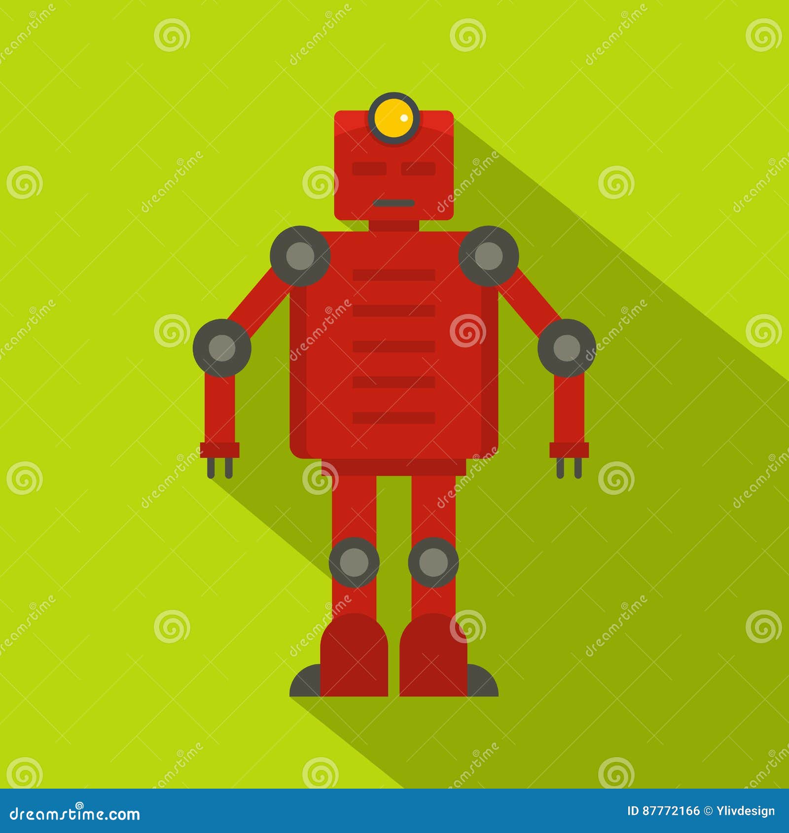 Icône Rouge De Robot, Style Plat Illustration de Vecteur - Illustration ...