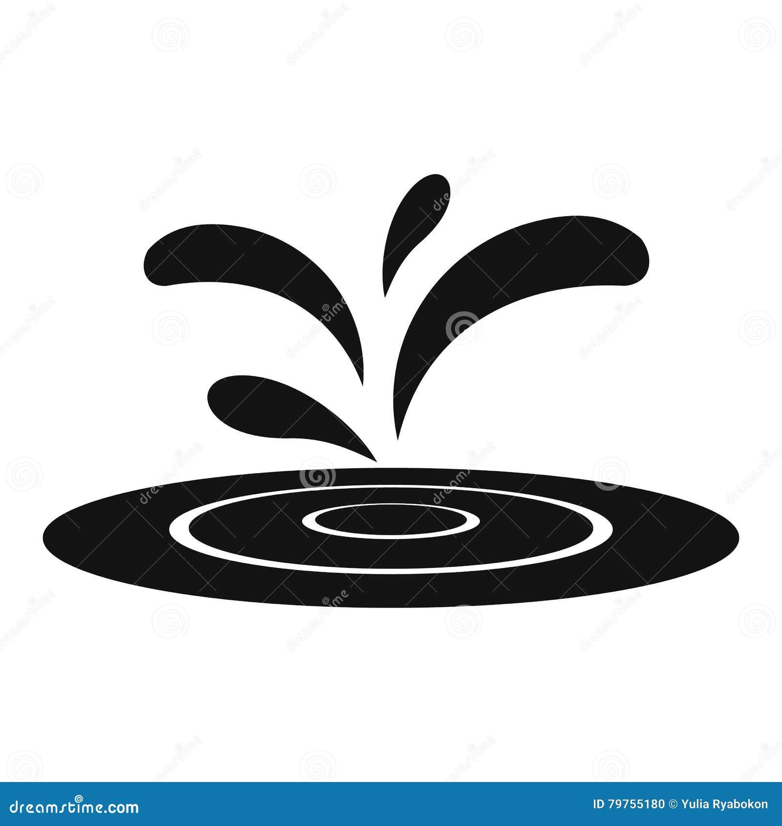 Icône Simple D'huile De Noir Noir De Flaque Illustration de Vecteur ...